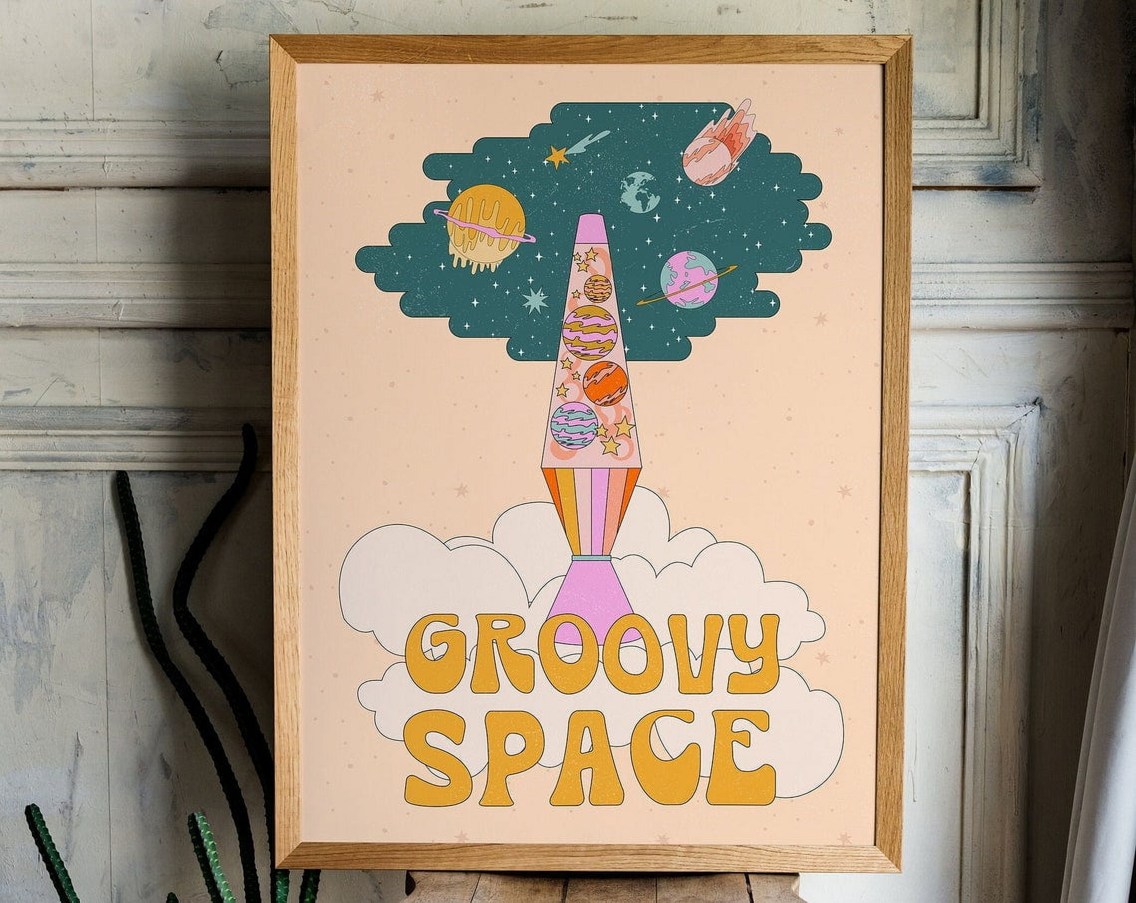 Retro Aesthetic Poster, 70S Print, Retro Space Print, Trippy Wall Art ...