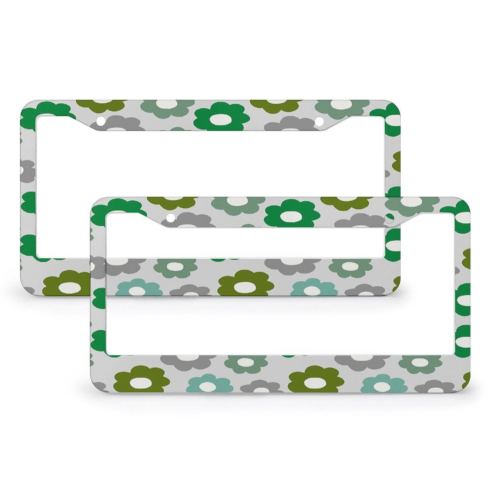 Retro Aesthetic Sage Green Daisy Floral Pattern Aluminum Metal Car ...