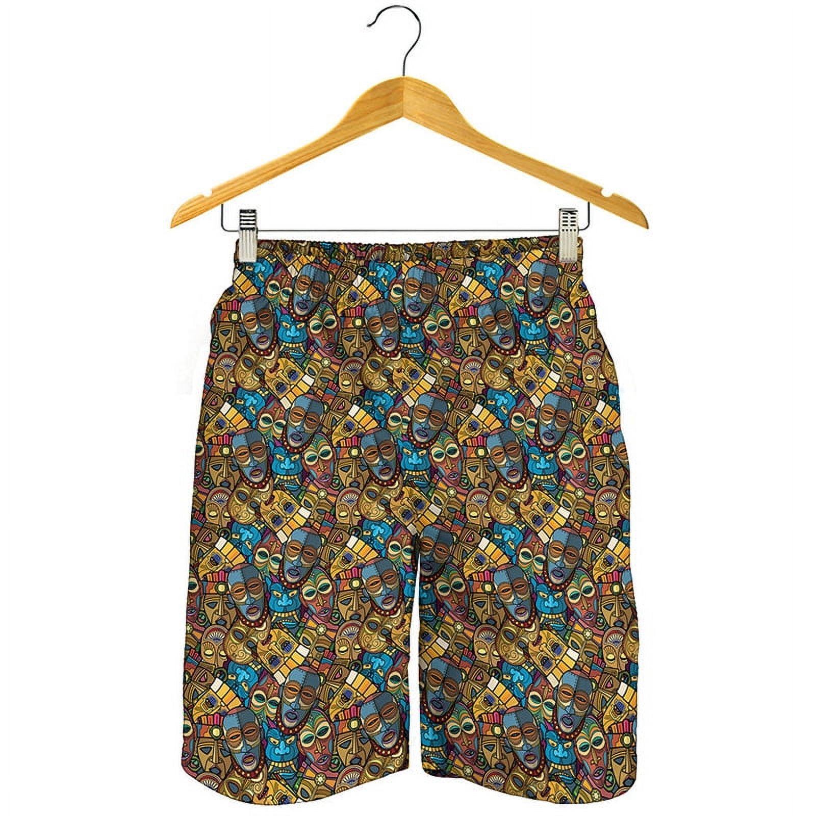 Retro African Ethnic Pattern Beach Shorts Men Summer Street Oversized ...