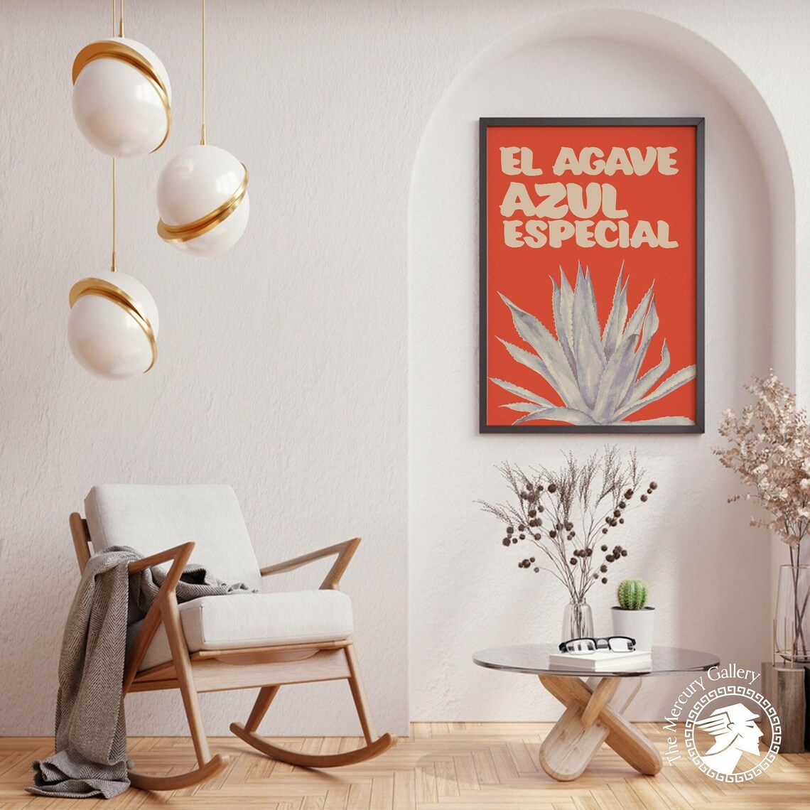 Retro Agave Poster, Vintage Floral Wall Art Print, Mexican UNFRAMED ...