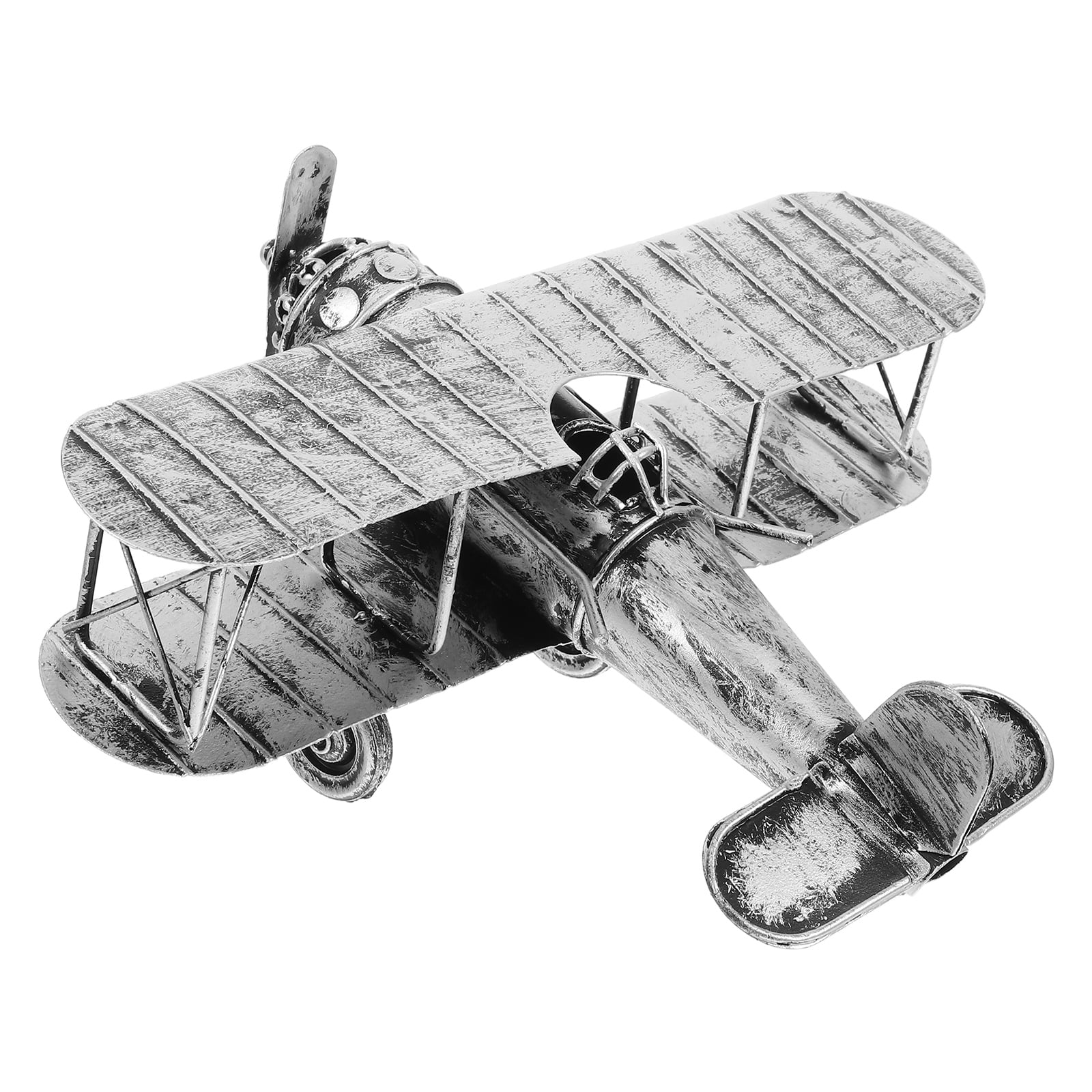 Vintage Metal Airplane Model for Decor Silver Iron Craft for Boys Room ...