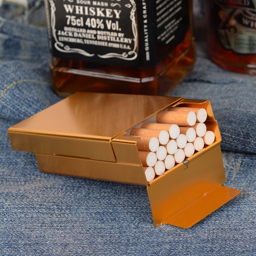Retro Aluminum Metal Cigarette Case Holder 20 Cigarettes Holds ...