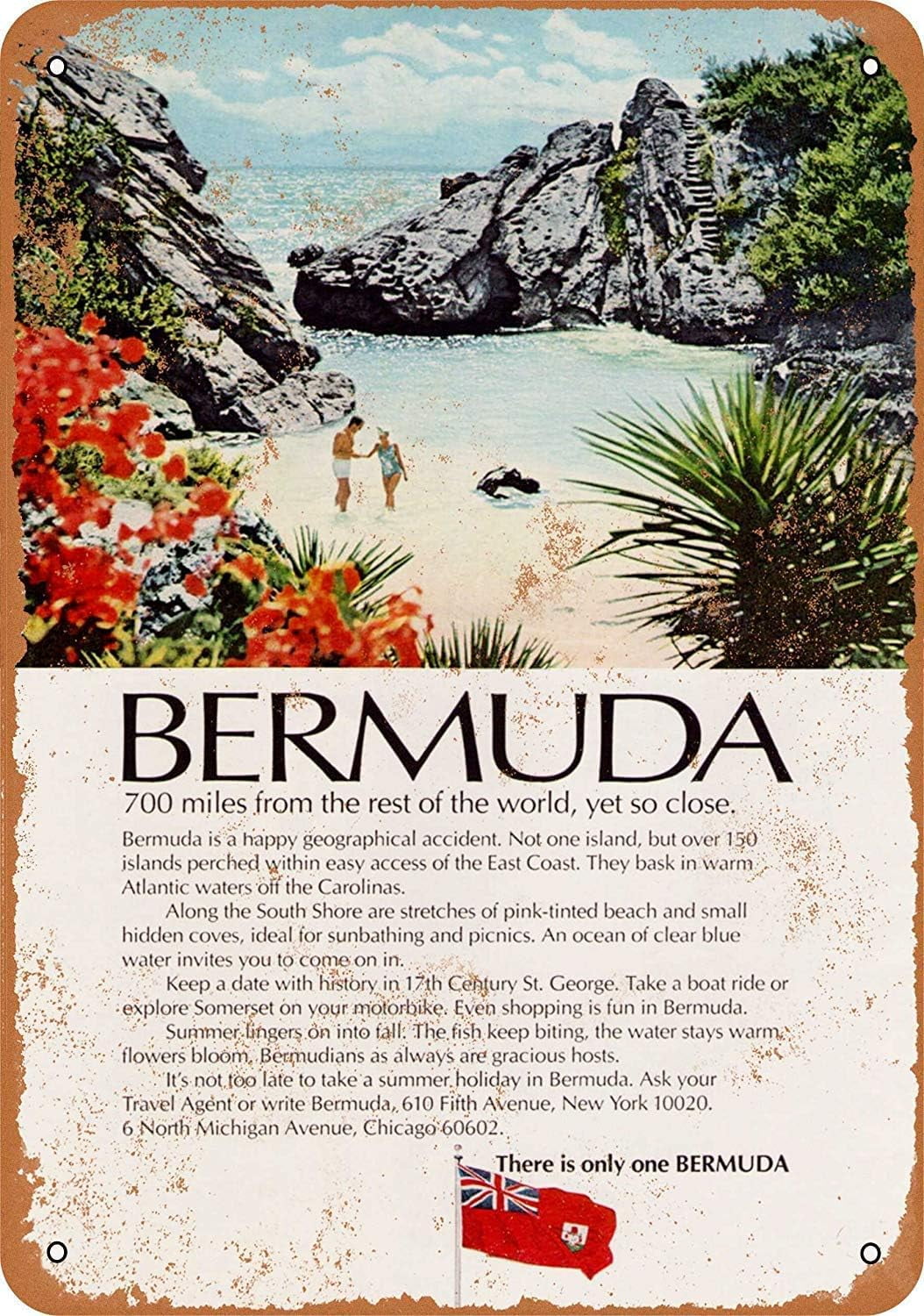 Retro Aluminum Metal Sign Tin Signs 1969 Bermuda Tourism Park Signs ...