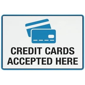 Credit Card Only Sign