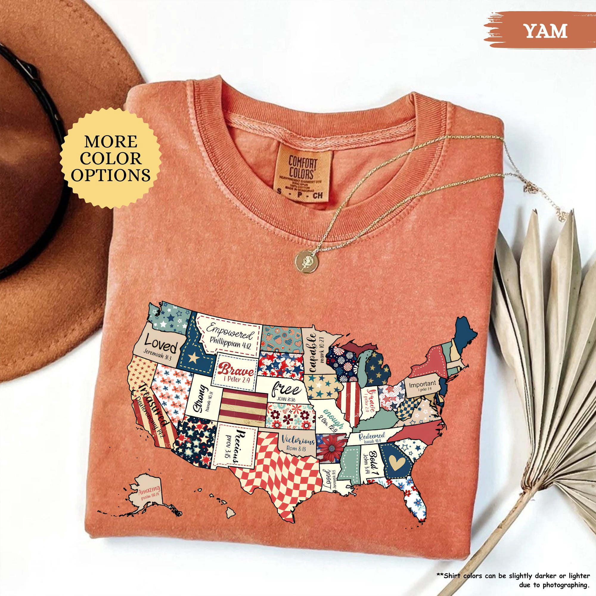 Retro America USA Map Shirt God Say You Are Bible Verse Tee 4th Of July ...