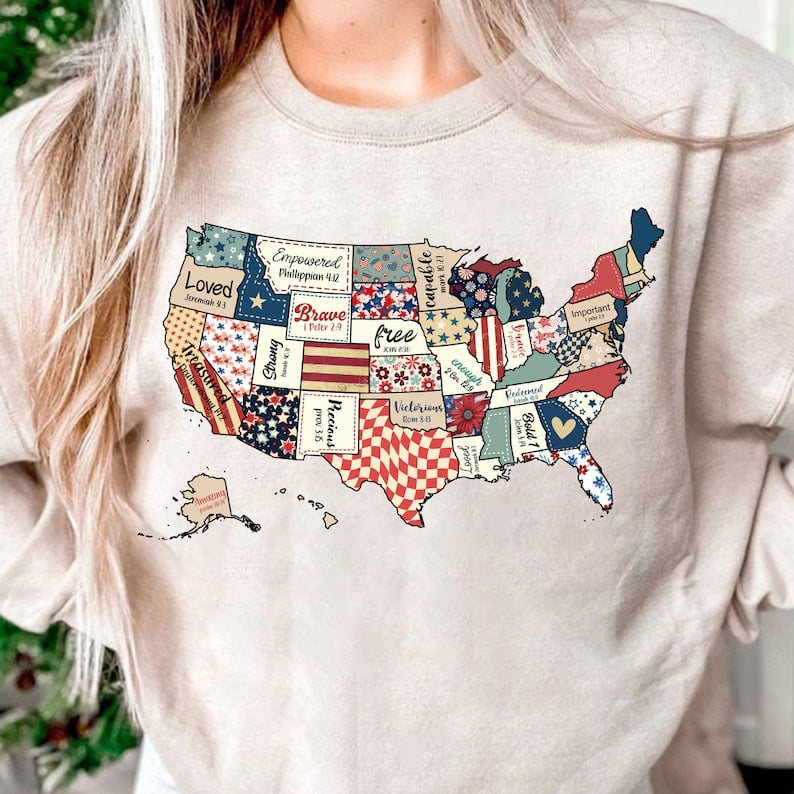 Retro America USA Map Sweatshirt, God say you are Sweatshirt, Bible ...
