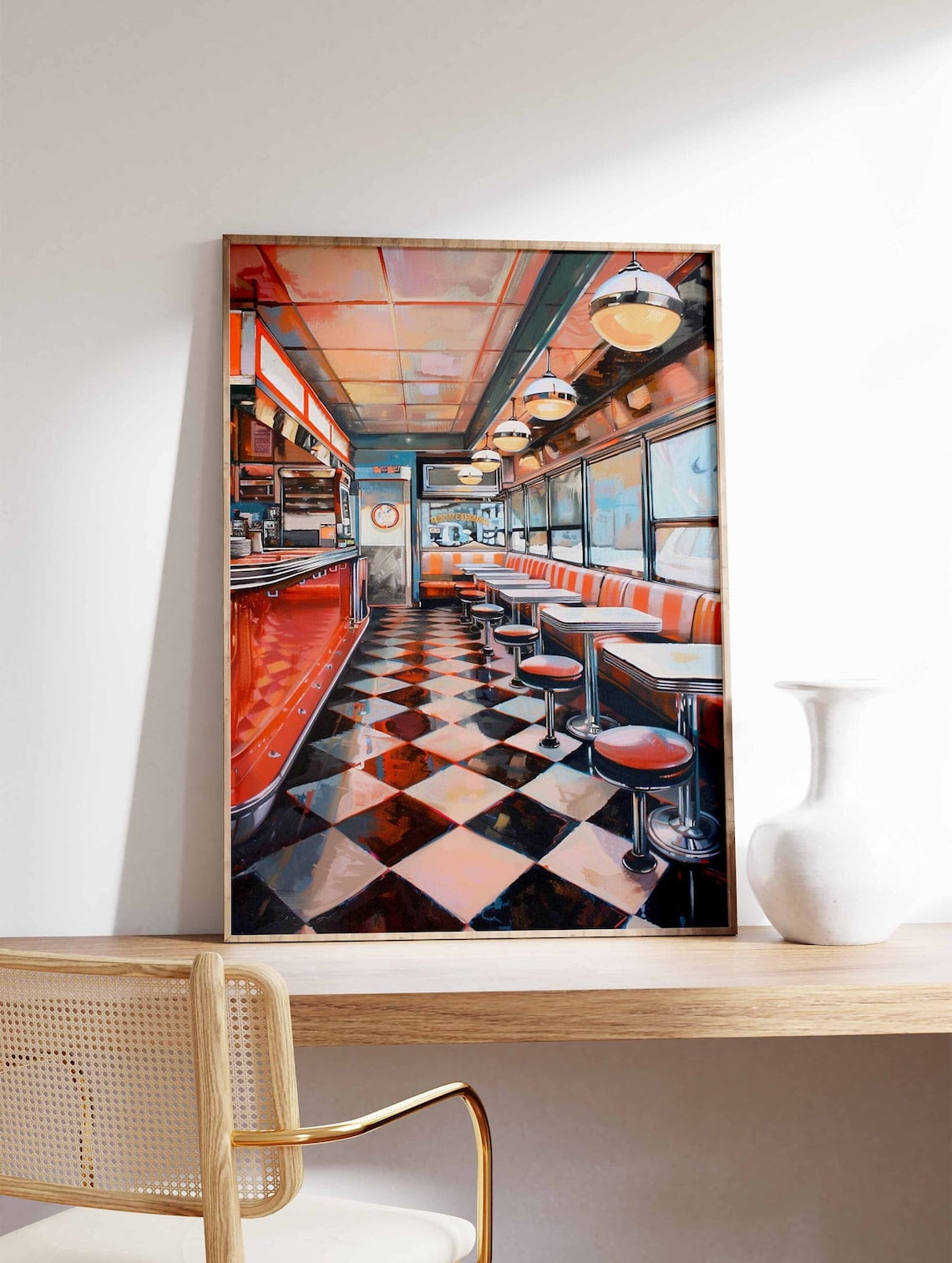 Retro American Diner Print, American Diner Poster, Food And Drink Art ...
