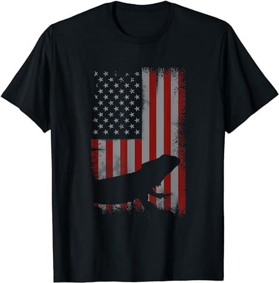 Retro American Flag Bearded Dragon Dad Lizard Lover Gift T-Shirt ...