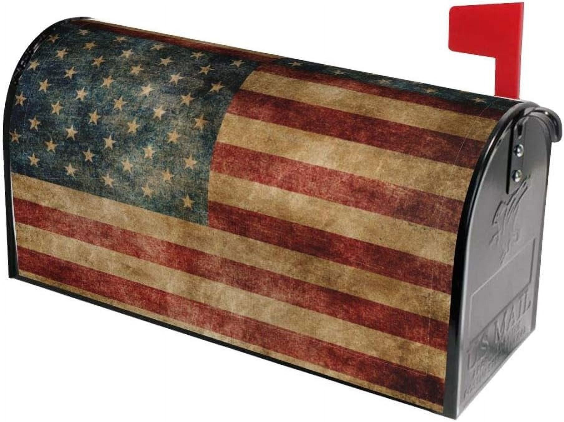Retro American Flag Mailbox Covers Magnetic Post Box Cover Wraps ...