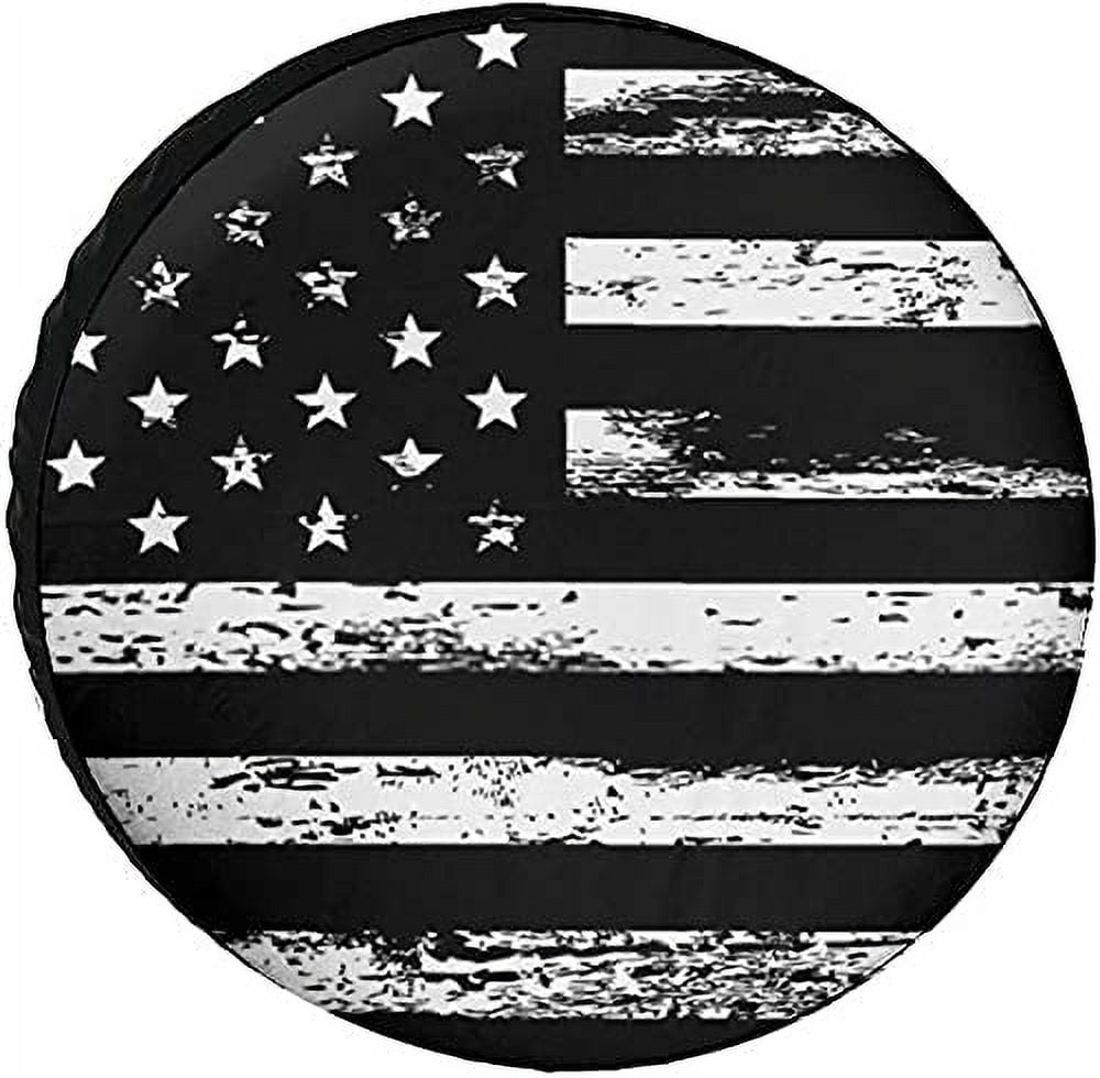Retro American Flag Spare Tire Cover Waterproof Dust-Proof UV Sun Wheel Tire Cover Fit ...