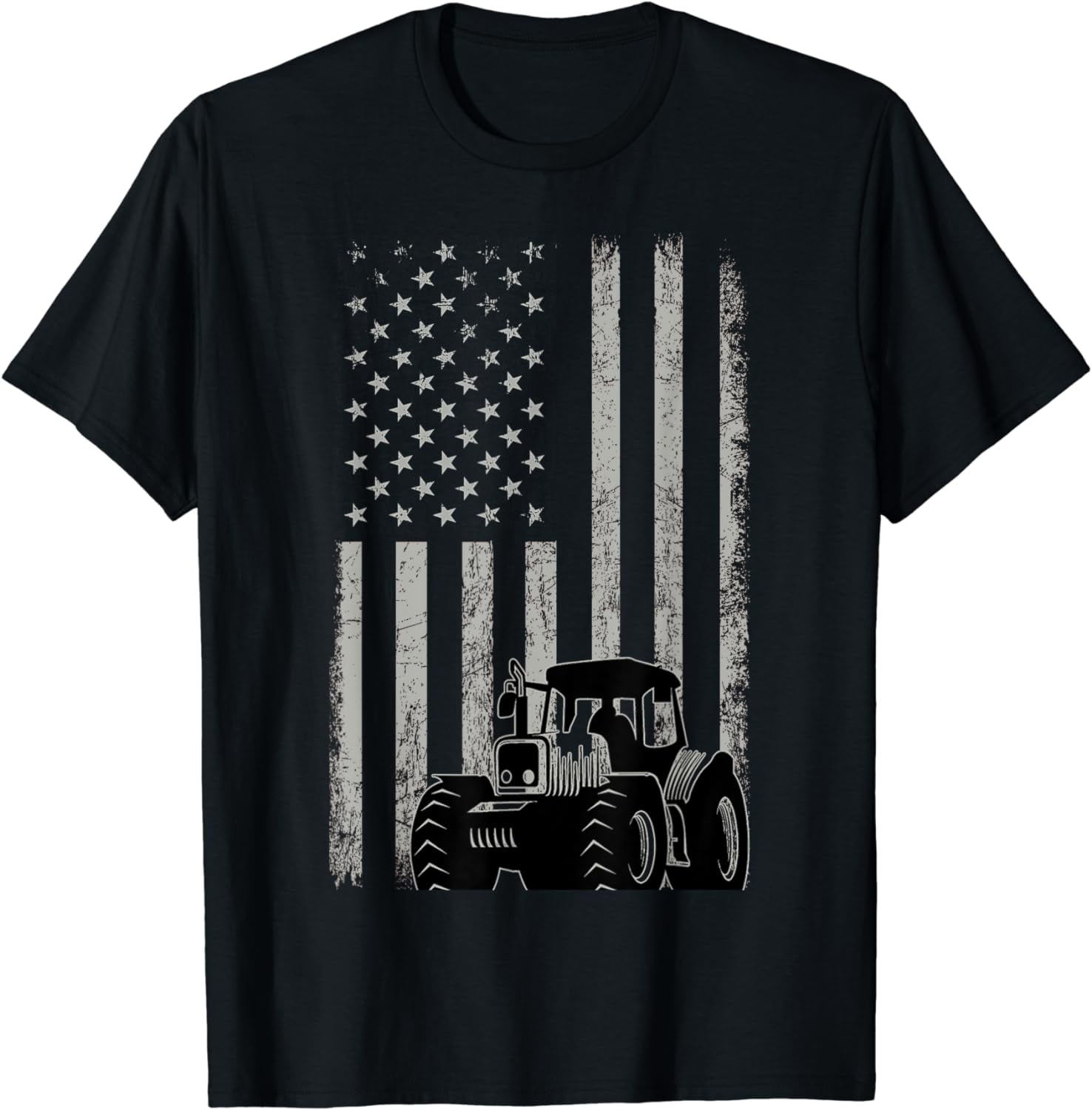 Retro American Flag Tractor Gift Men Women Tractor Farm T-Shirt ...