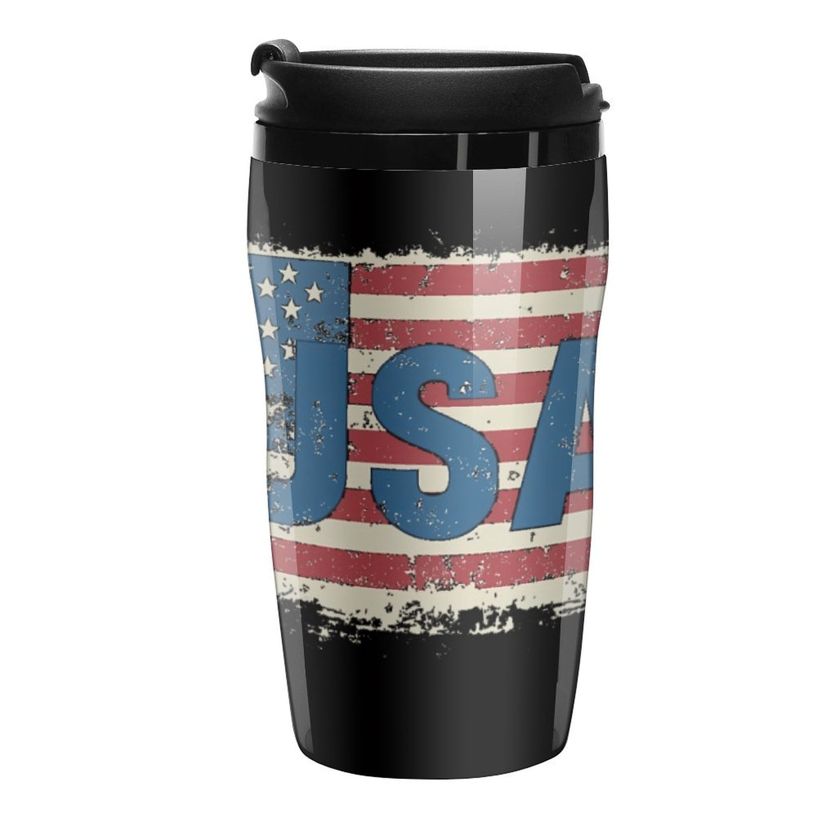 Retro American Flag USA Travel Coffee Tumbler Reusable Cup for Coffee ...