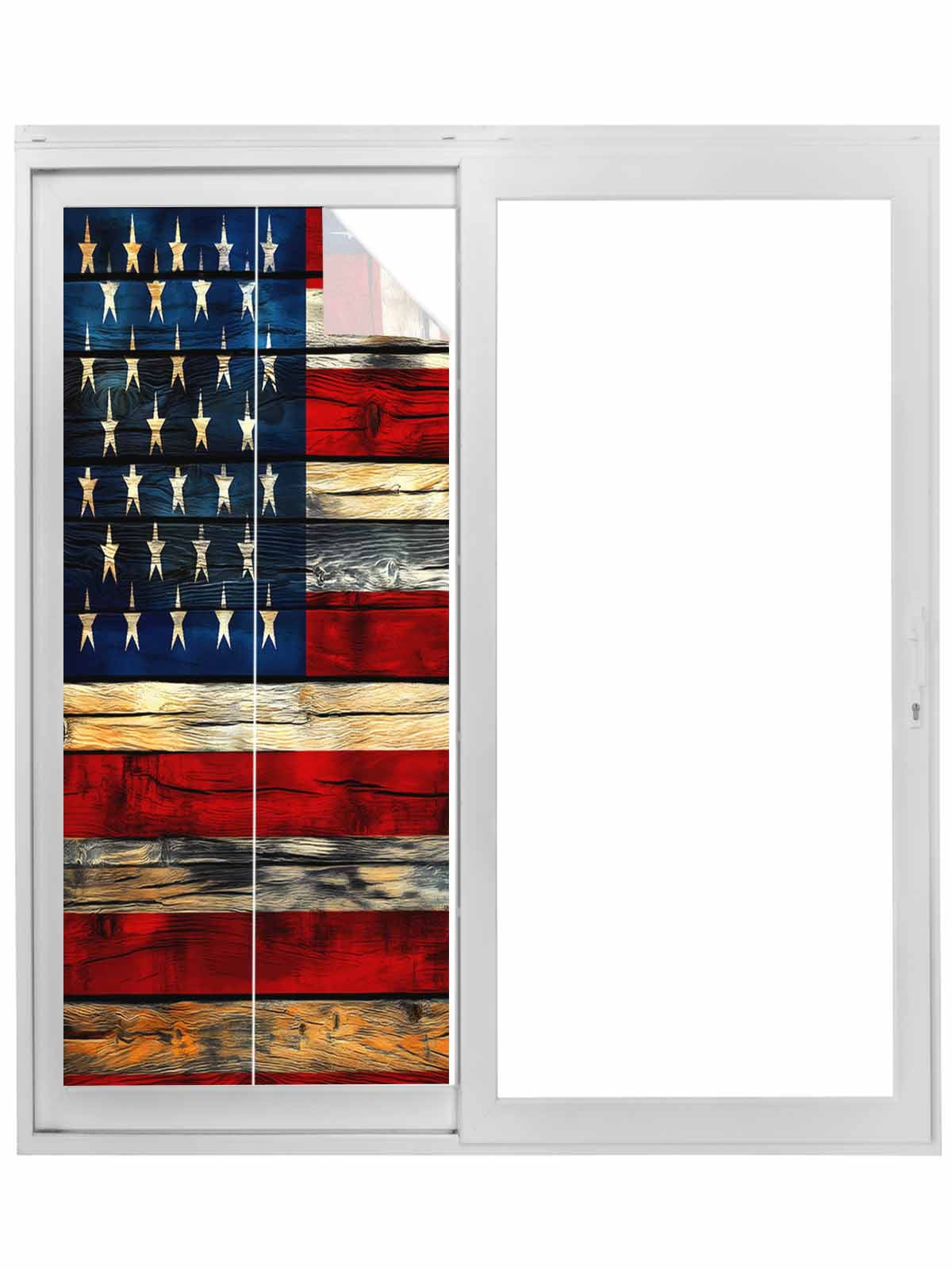 Retro American Flag Window Privacy Film Stained Glass Window Film ...