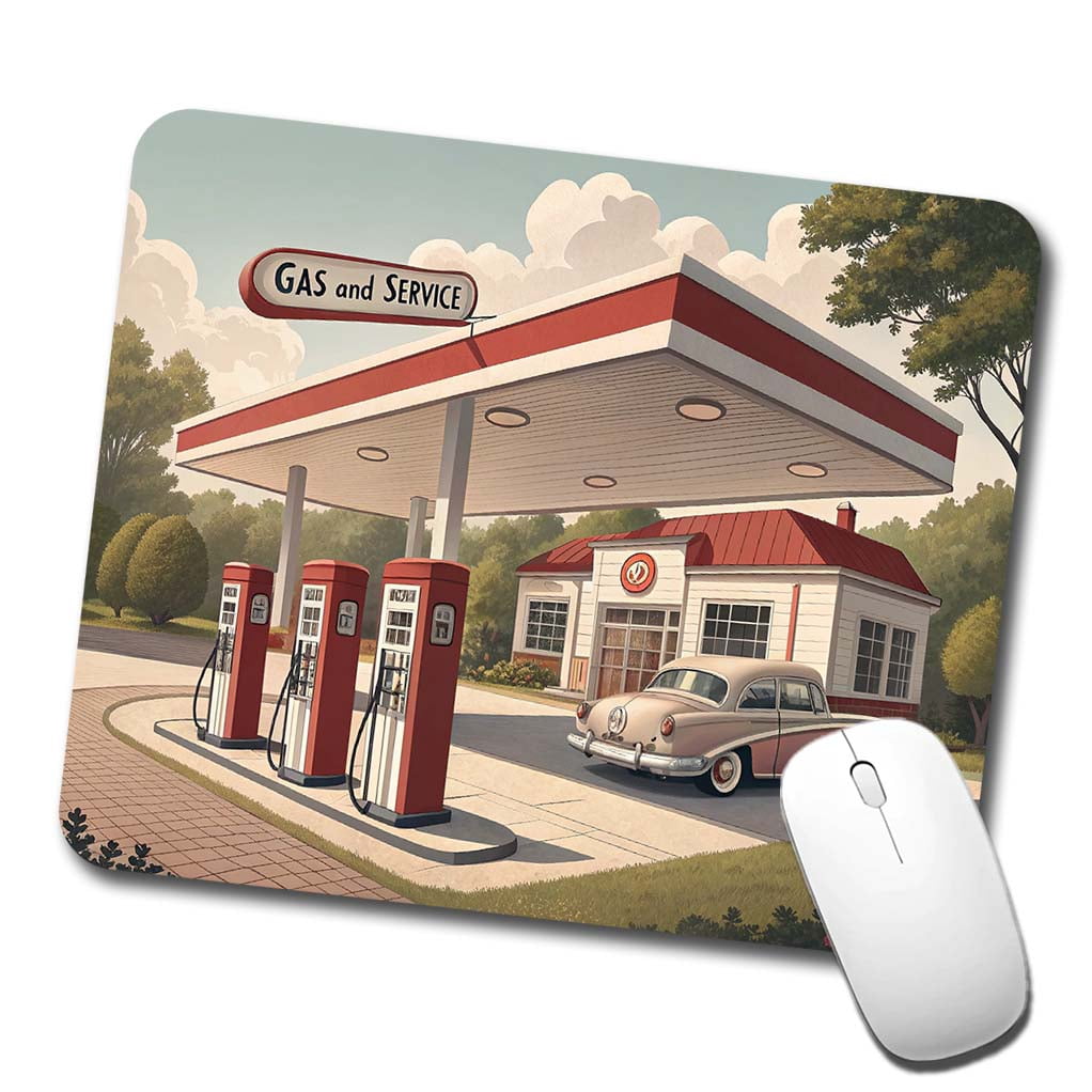 Retro Americana 1950's Gas Station Convenience Store Mouse Pad Low ...