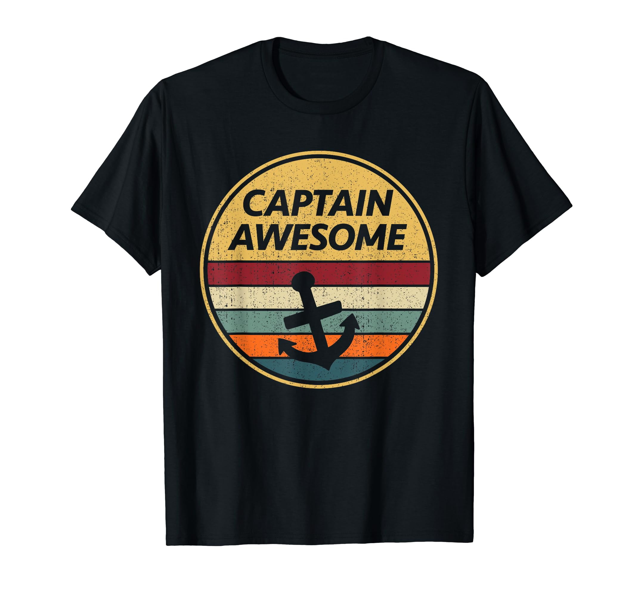 Retro Anchor Sailboat - Vintage Sailing Captain Awesome T-Shirt Black ...