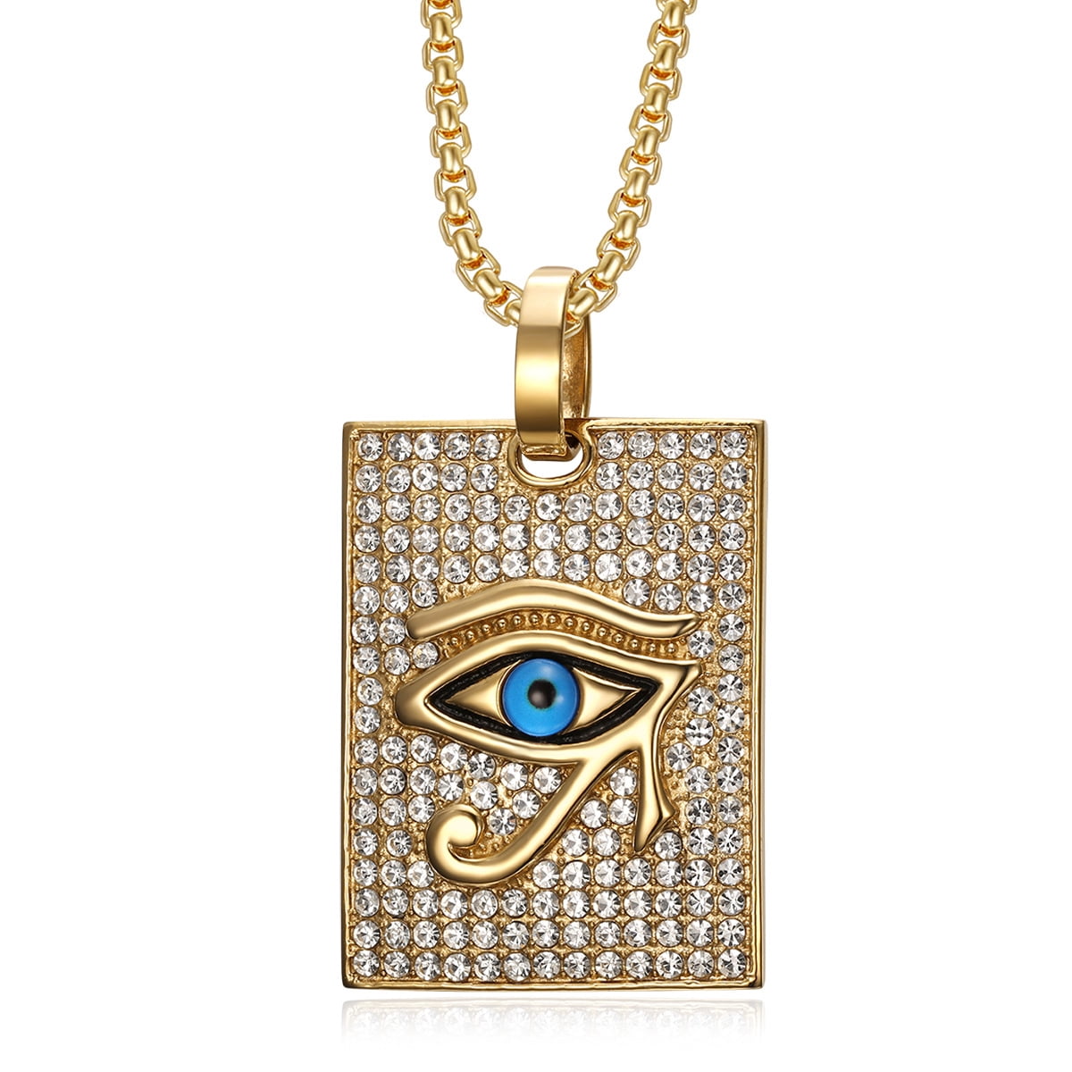 Retro Ancient Egypt Eye of Horus Eagle Head 14K Yellow Gold Pendant ...