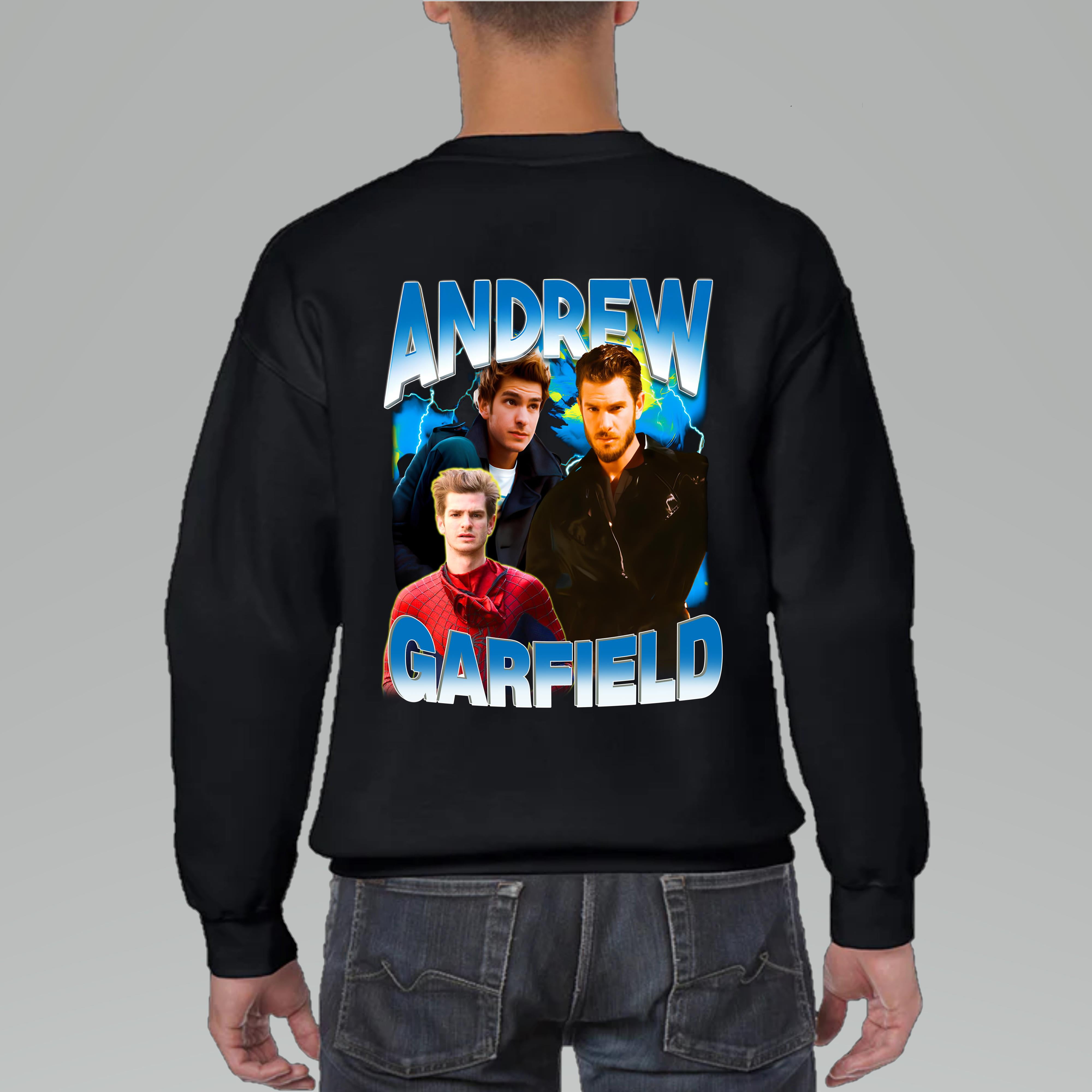 Retro Andrew Garfield Shirt -Andrew Garfield Sweater Back Side, Andrew ...