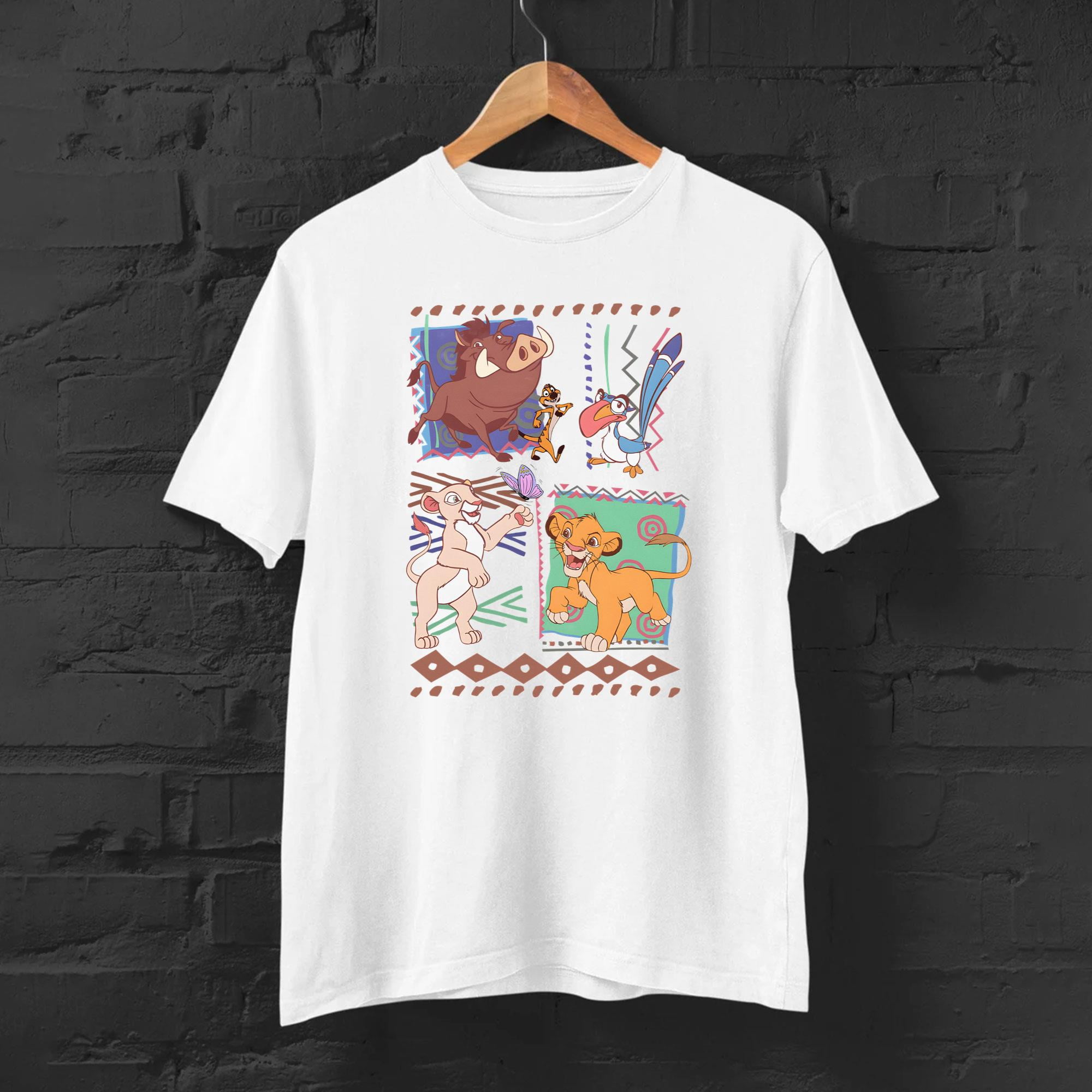 Retro Animated Movie Graphic Tee – Simba and Timon Tribute Shirt ...