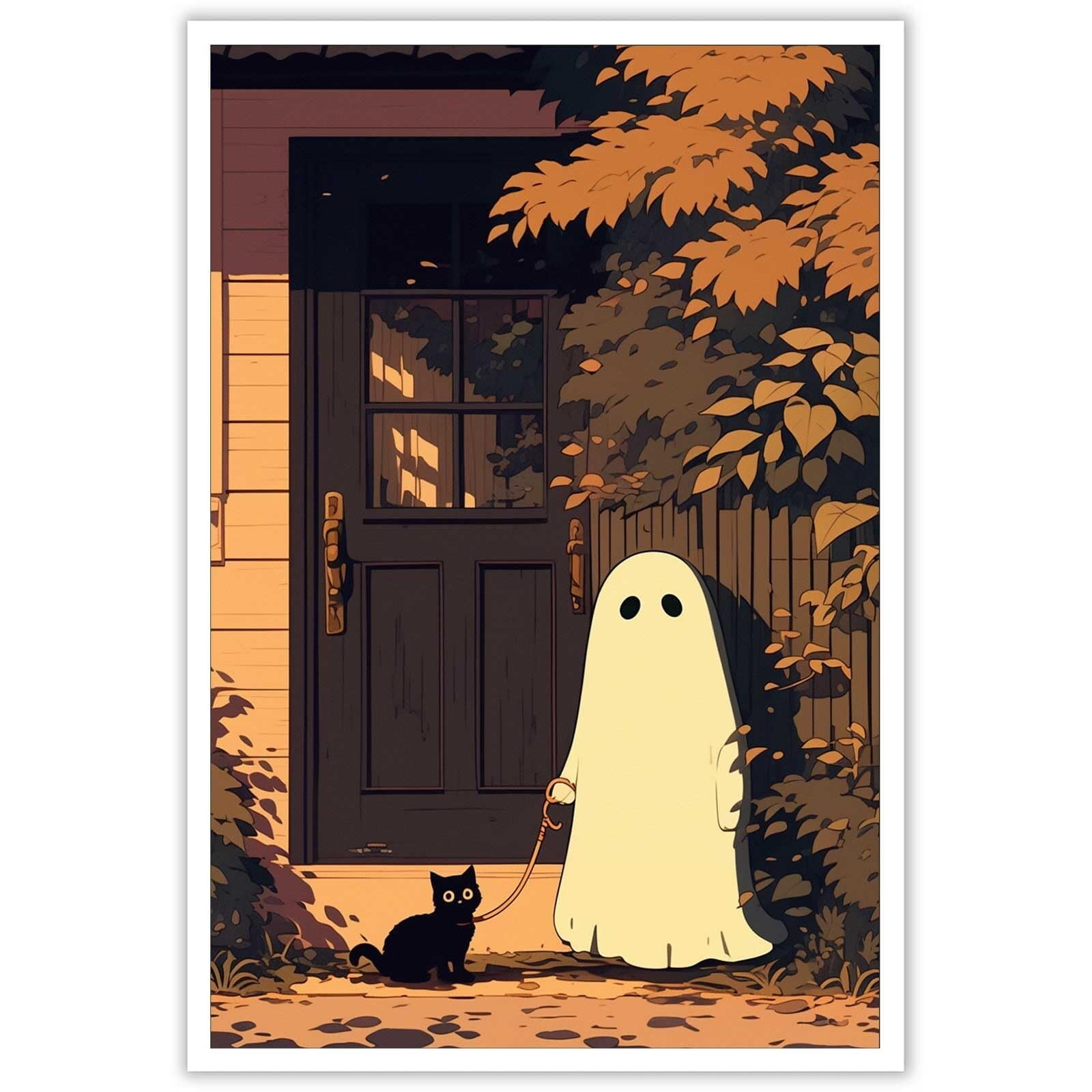 Retro Anime Ghost Posters a Funny Gothic Dark Academia Wall Art There ...