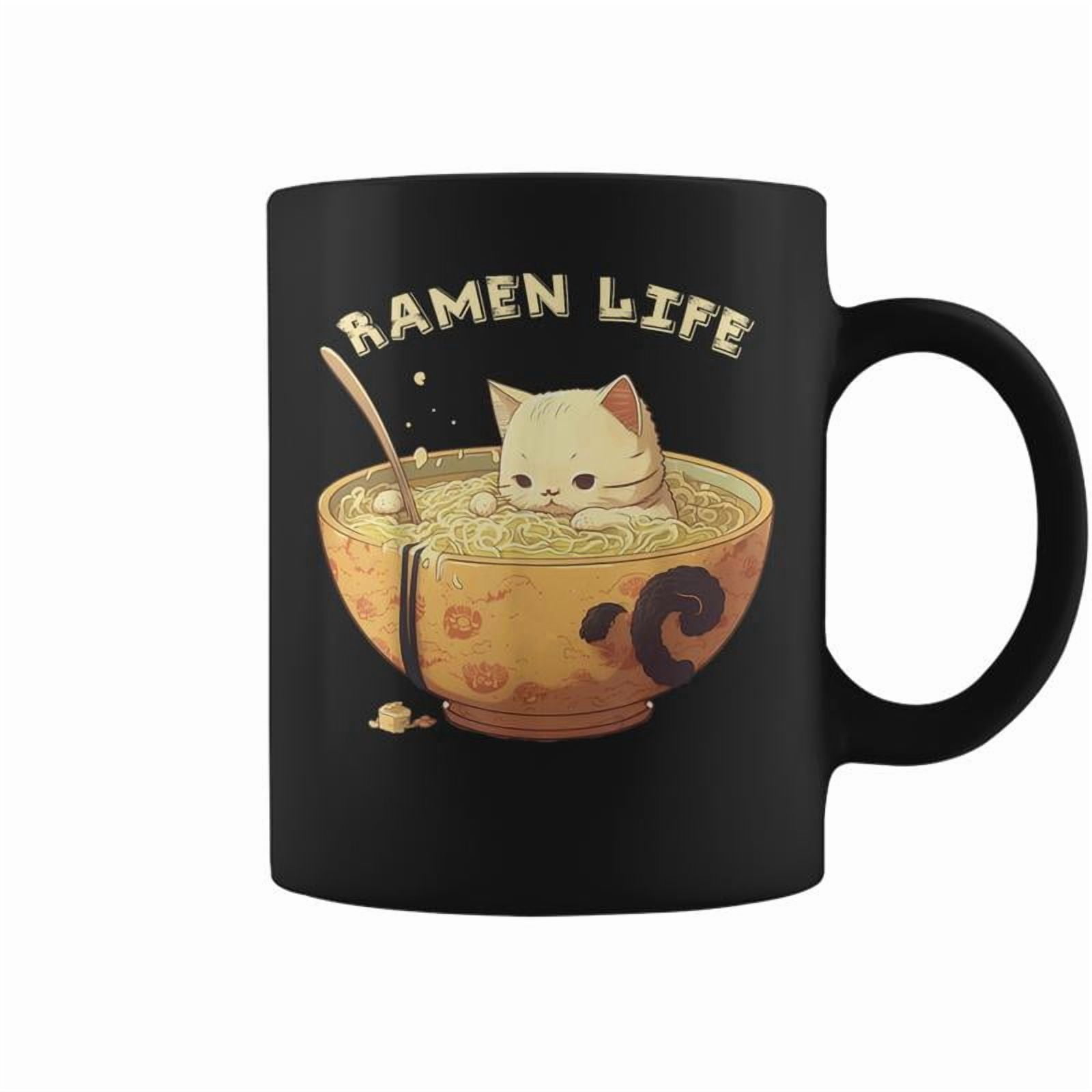 Retro Anime Ramen Bowl Cute Cat Japanese Aesthetics Coffee Mugs ...