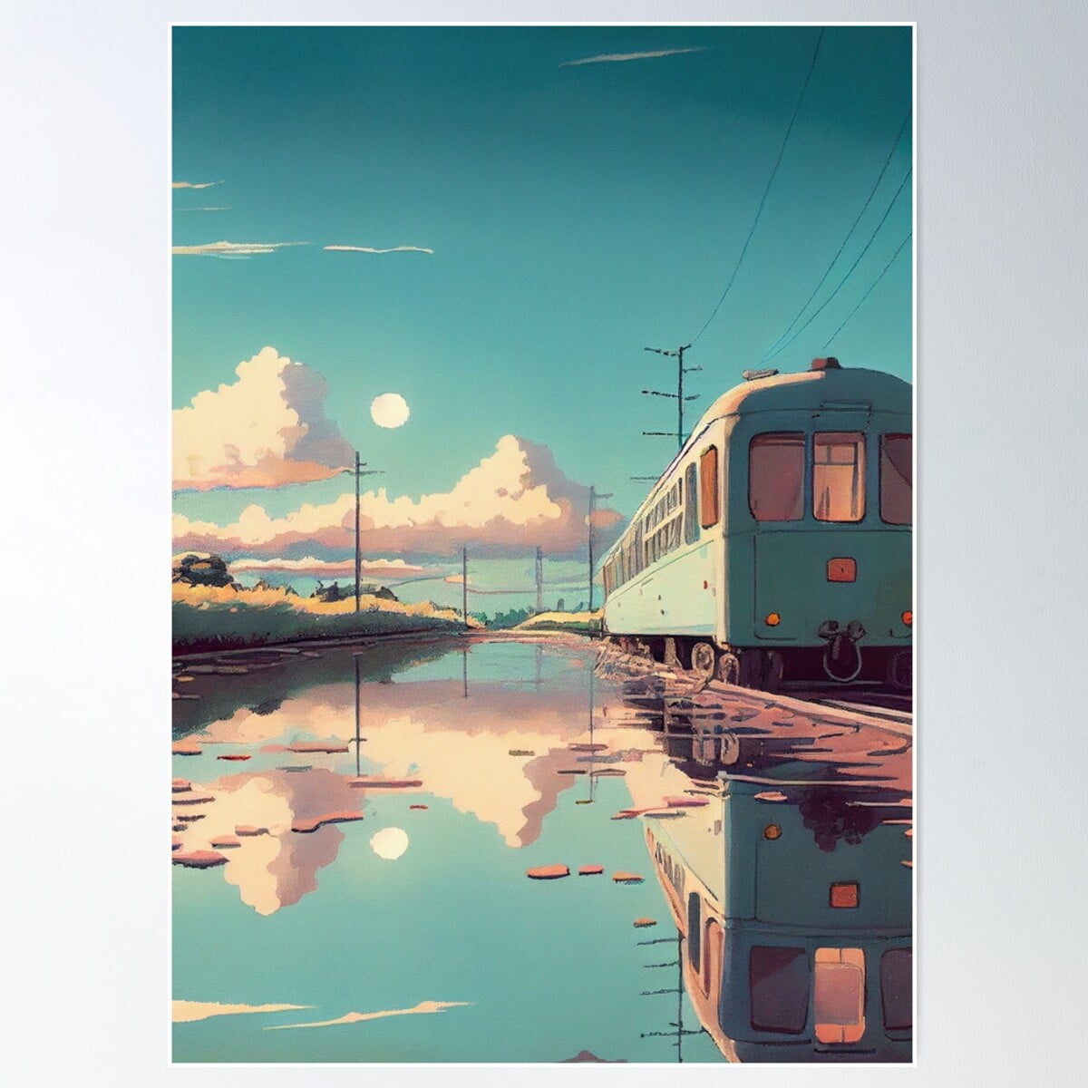 Retro Anime Style Old Japanese Train Poster Wall Art, Modern Wall Decor ...