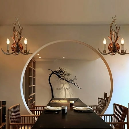 Retro Antler Wall Sconces Fixture for Restaurant Hotel Hallway Wall ...