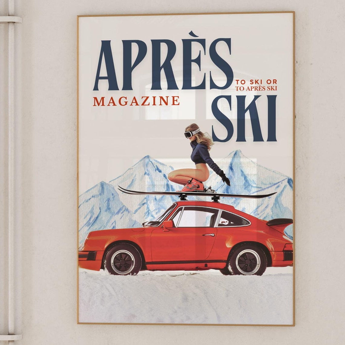 Retro Après Ski Wall Art, Magazine Cover Retro Car Print, Trendy Poster ...