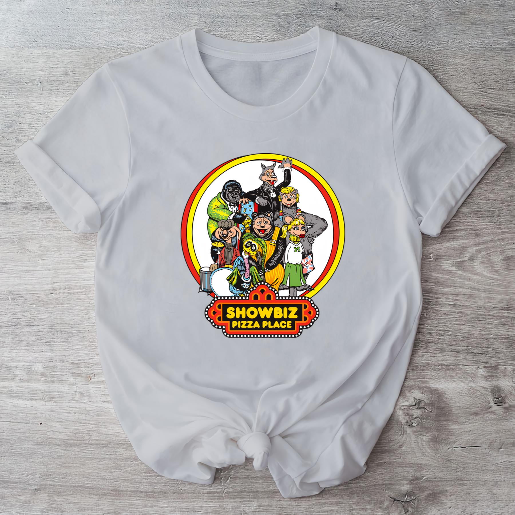 Retro Arcade Band Tribute Tee, Vintage Robot Character Graphic Shirt, Nostalgic Family Fun ...