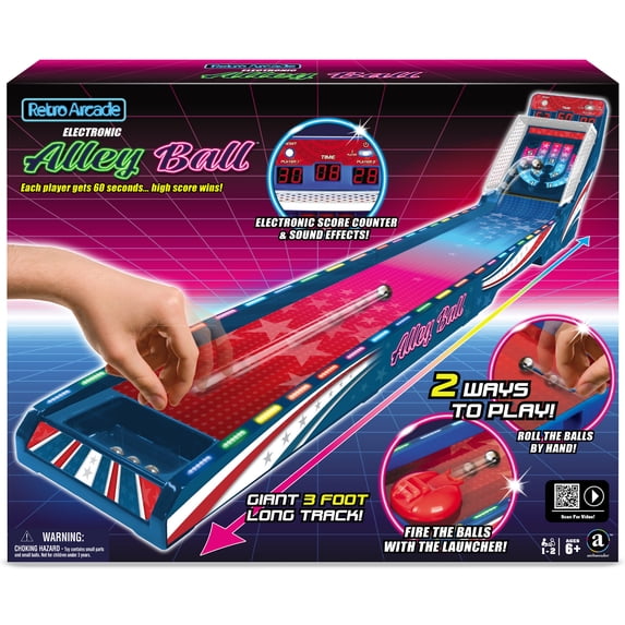 Ambassador Retro Arcade Electronic Alley-Ball Game, 3-Foot Track ...