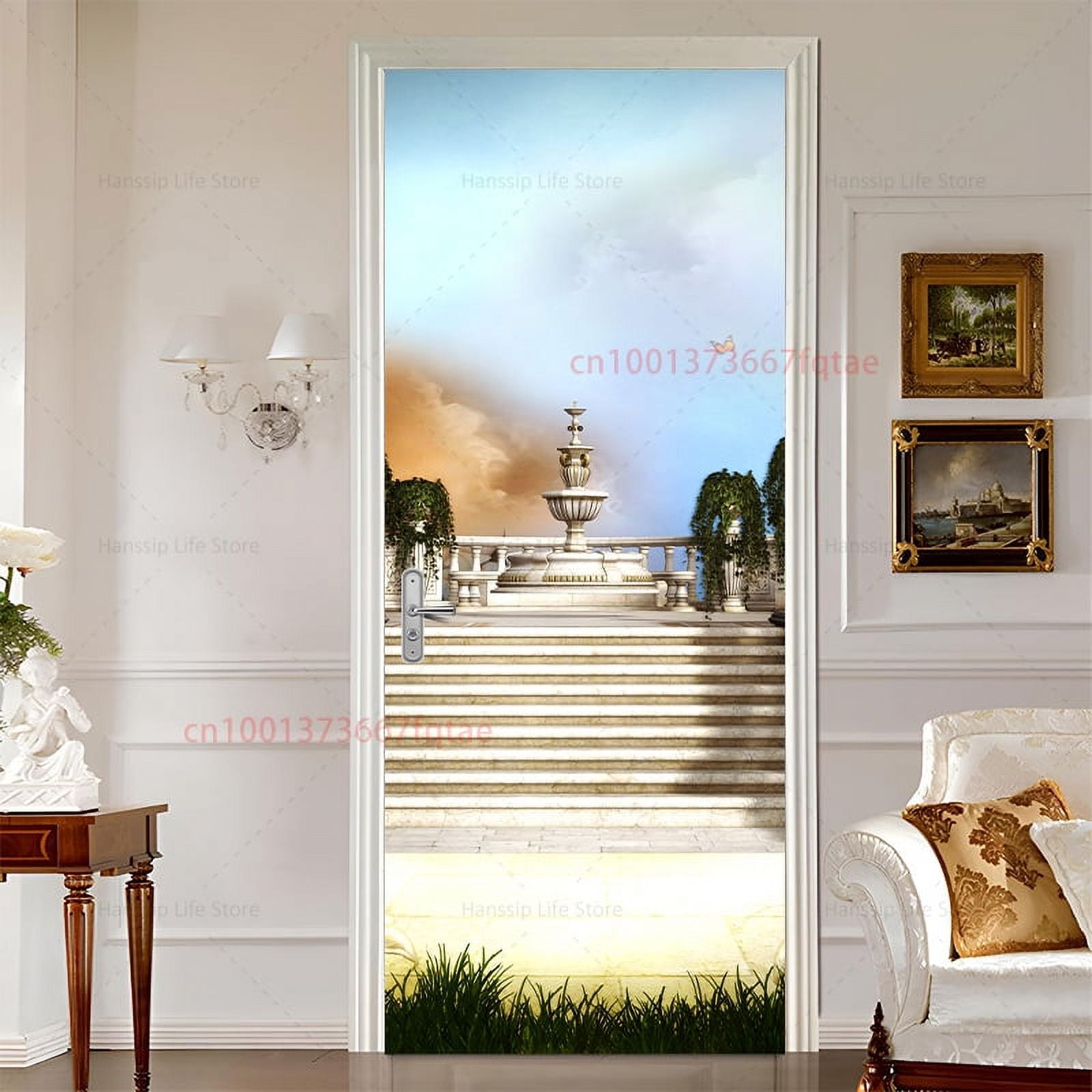Retro Arched Door Stickers Self Adhesive PVC Stairs Door Sticker ...