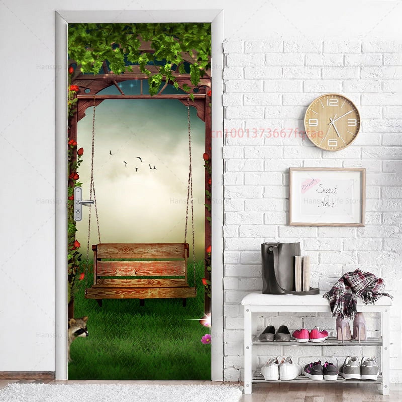 Retro Arched Door Stickers Self Adhesive PVC Stairs Door Sticker ...