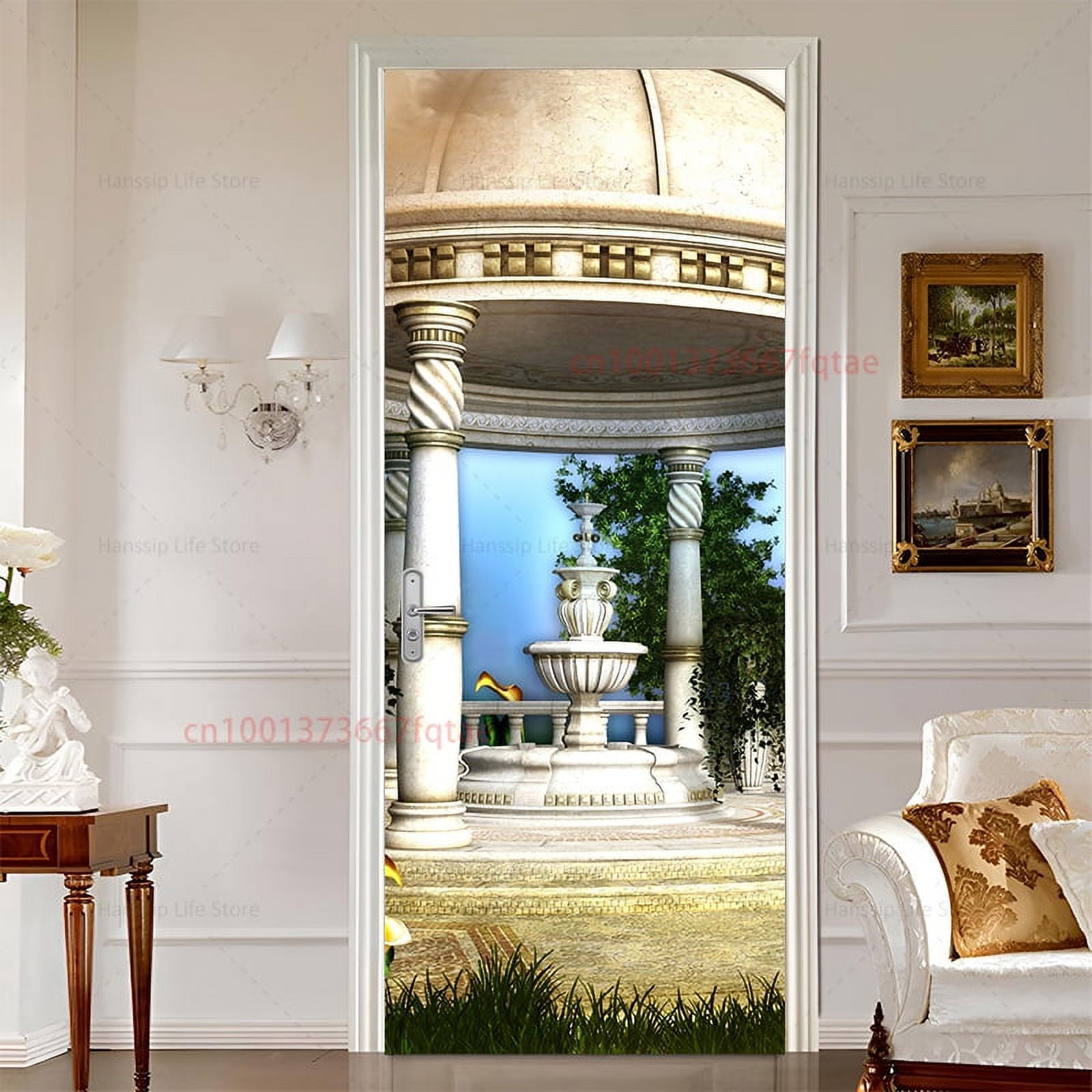 Retro Arched Door Stickers Self Adhesive PVC Stairs Door Sticker ...