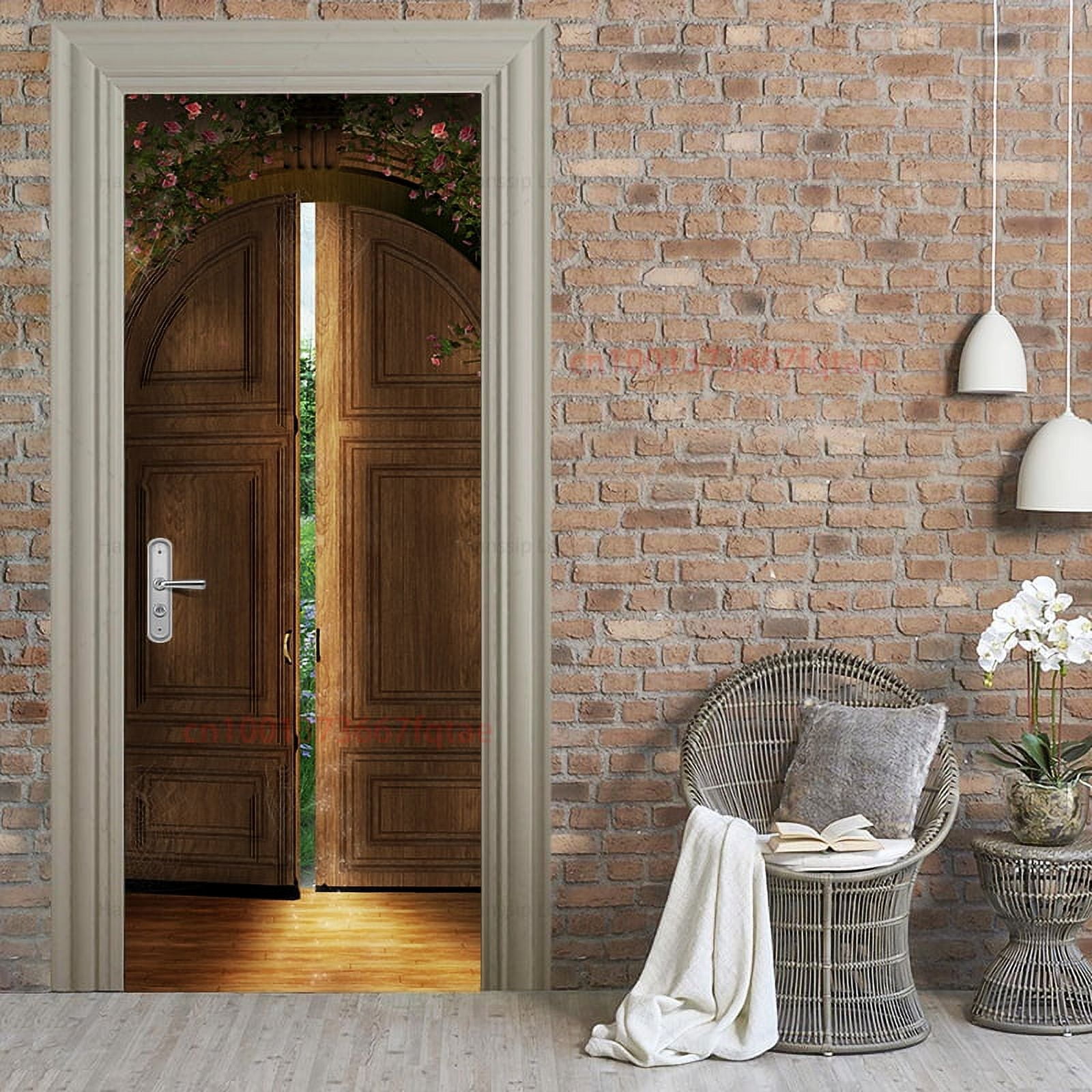 Retro Arched Door Stickers Self Adhesive PVC Stairs Door Sticker ...