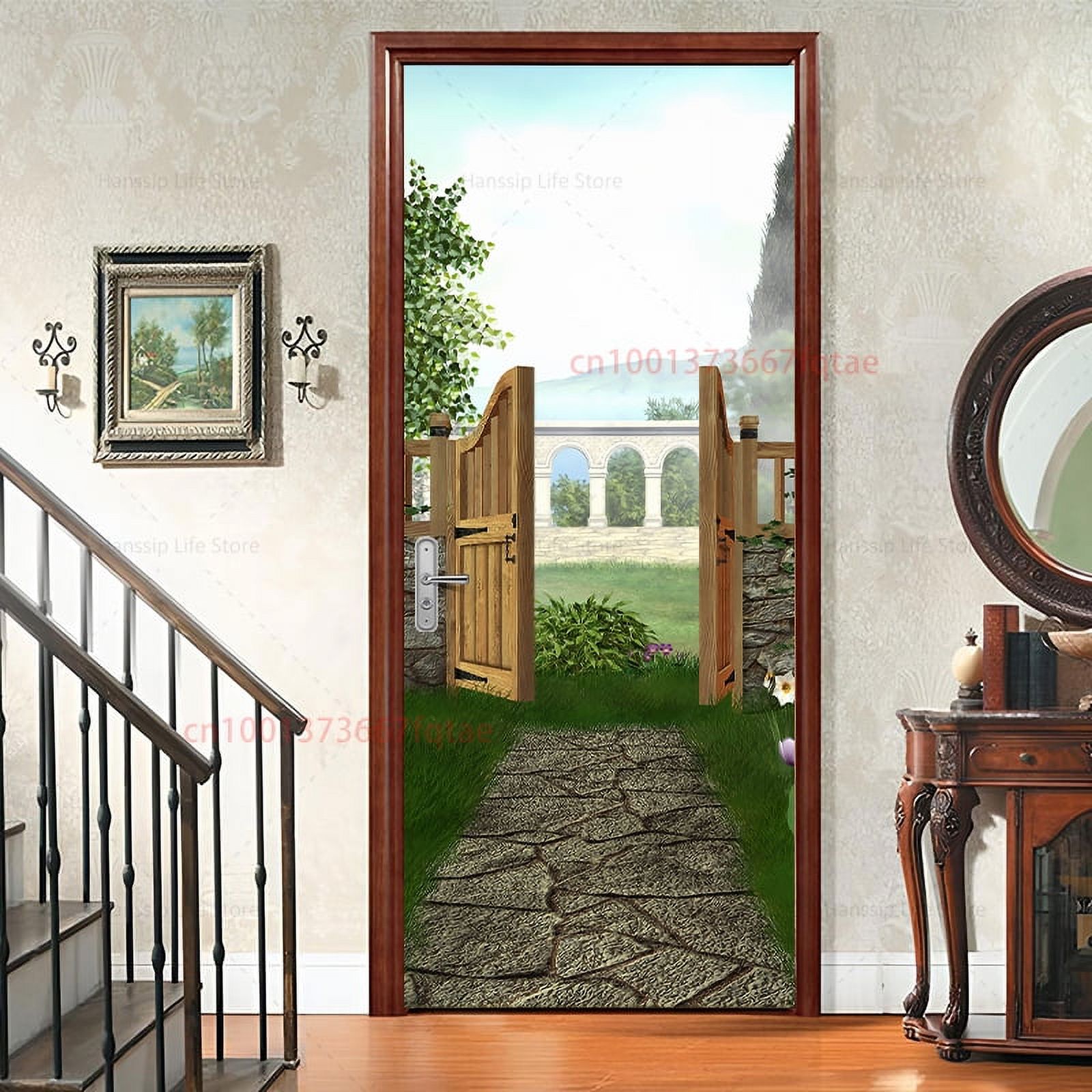 Retro Arched Door Stickers Self Adhesive PVC Stairs Door Sticker ...