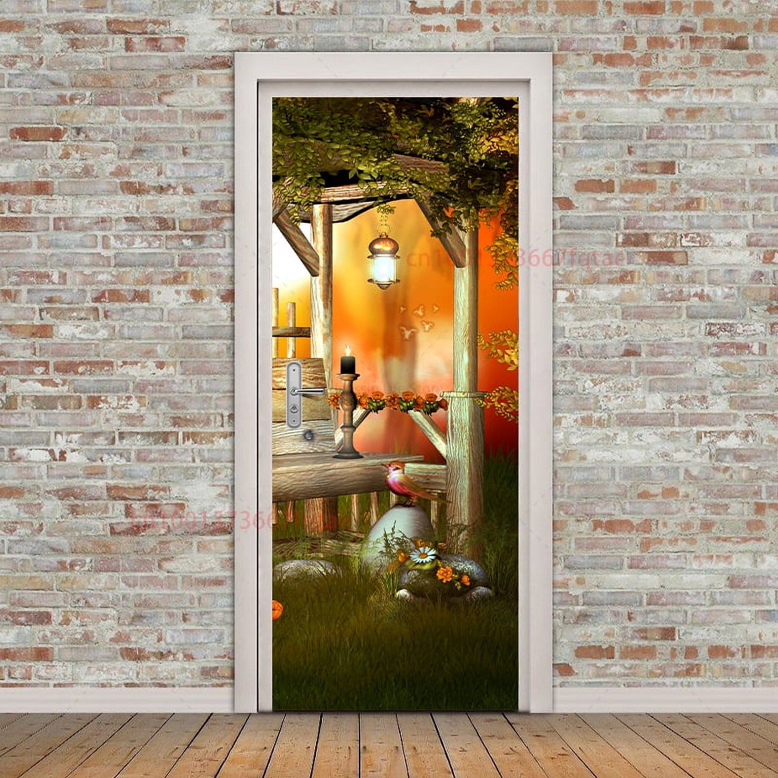 Retro Arched Door Stickers Self Adhesive PVC Stairs Door Sticker ...