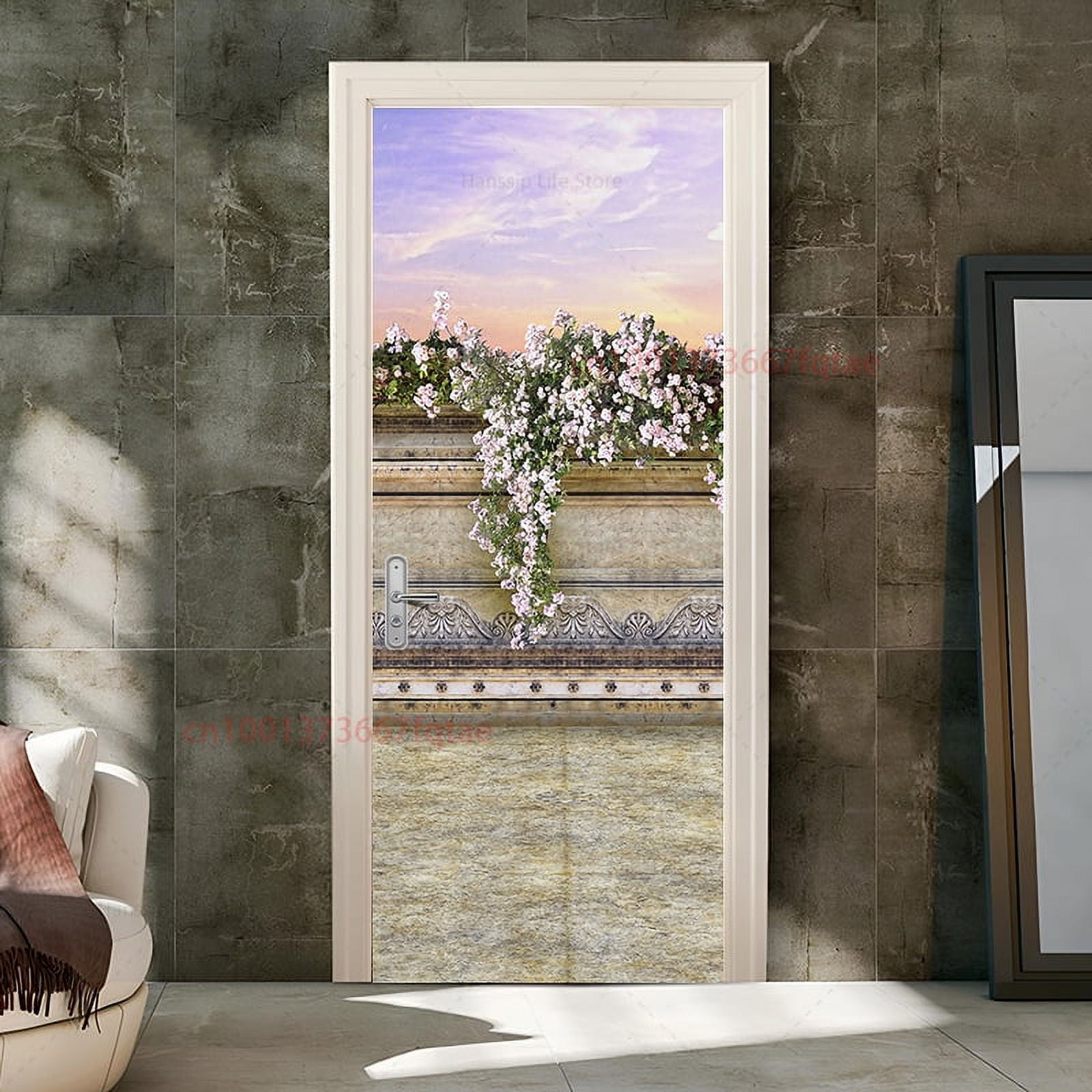 Retro Arched Door Stickers Self Adhesive PVC Stairs Door Sticker ...