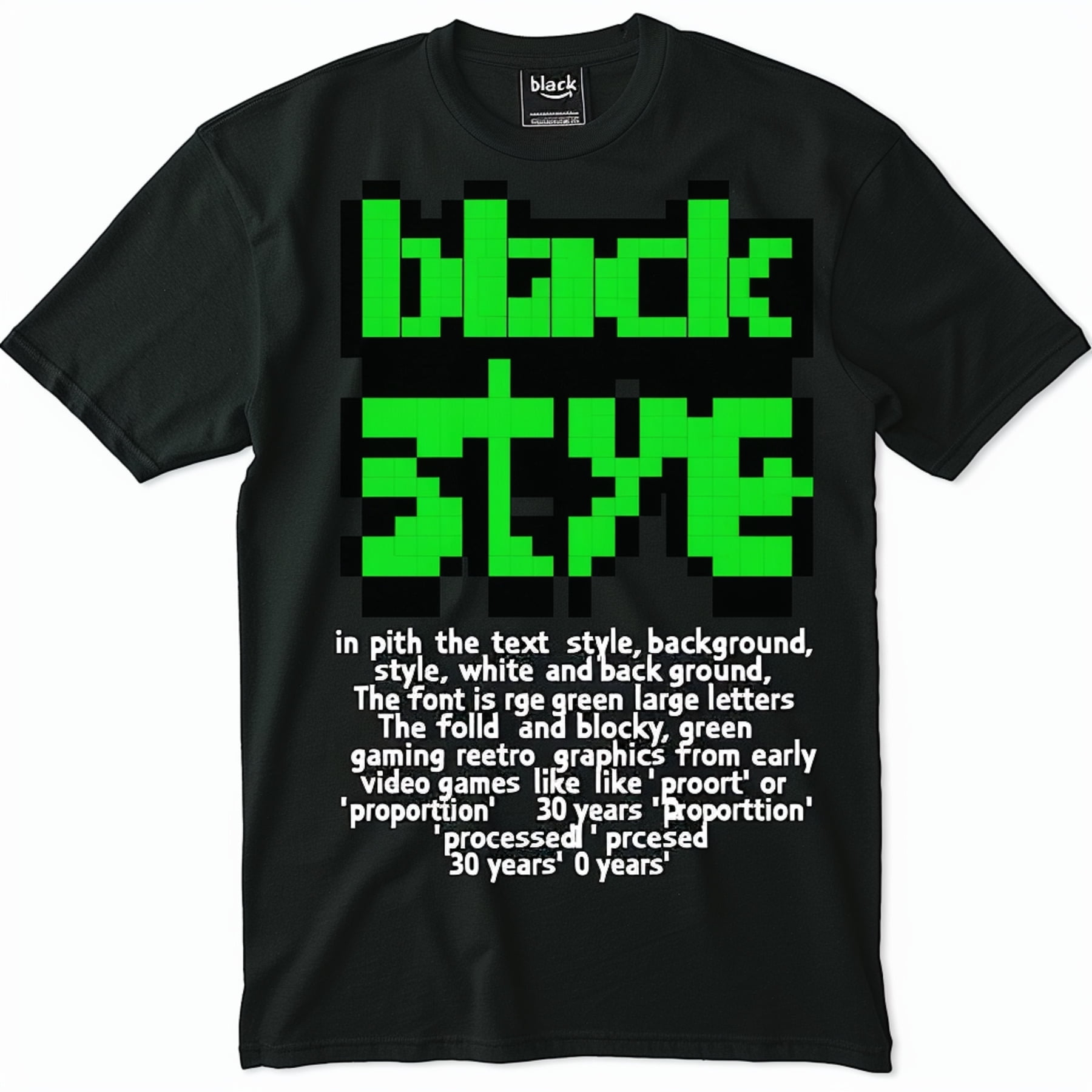 Retro Art Black TShirt: 'I_P_cartoon' Serial Number Design 8Bit Game ...
