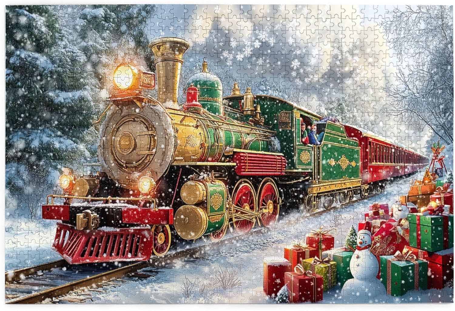 Retro Art Christmas Train Puzzle for Adults,Fun, Suitable for Relaxing ...