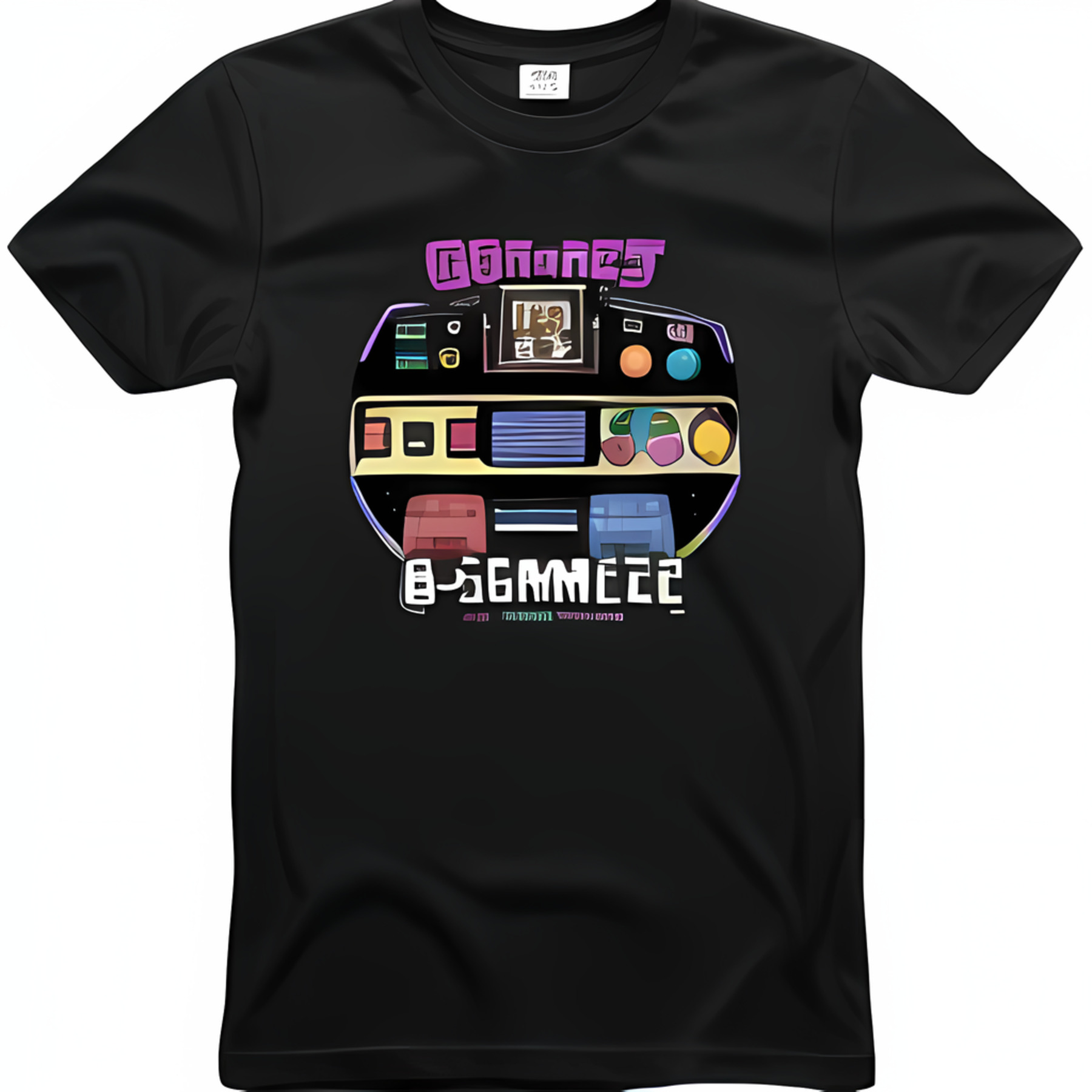 Retro Art Gaming T-Shirt 'G Destinations' Design with Classic Console ...