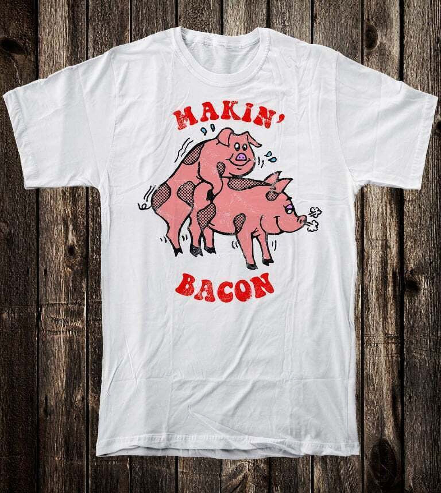 Retro Art Novelty Tee T Shirt Makin Bacon Pigs Chopper Biker Vanner Hot ...