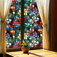 Retro Art Stone Pattern Window Film, Static Cling Privacy Window Decal ...
