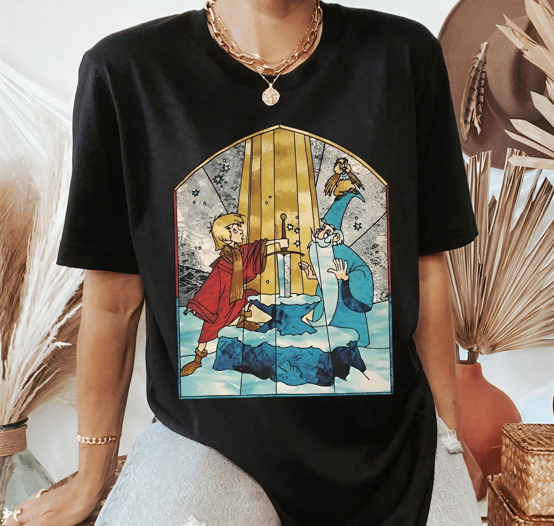 Retro Arthur And Merlin T-Shirt, The Sword In The Stone Shirt, Magic ...