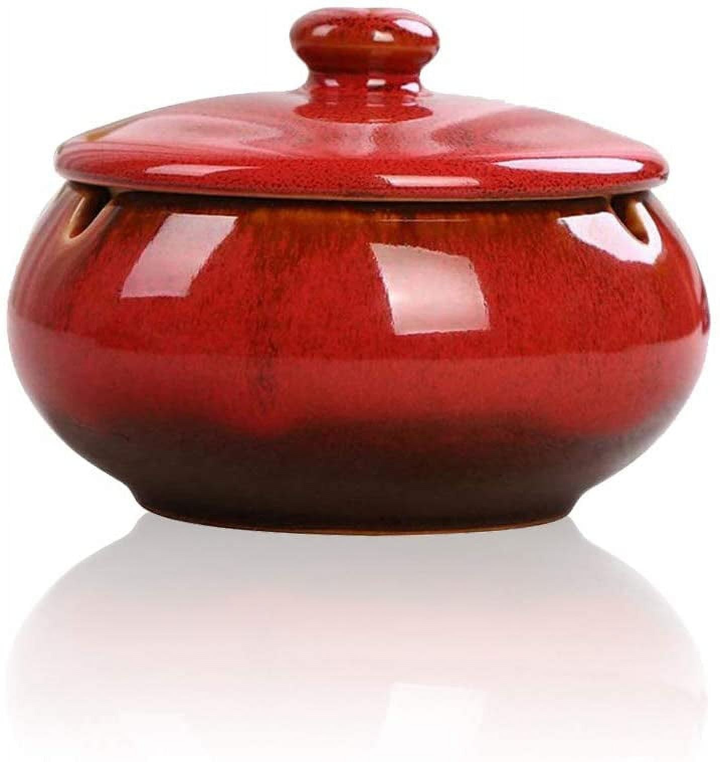 Retro Ashtray Ceramics Ashtray with Lid Creative Outdoor ashtrays ...
