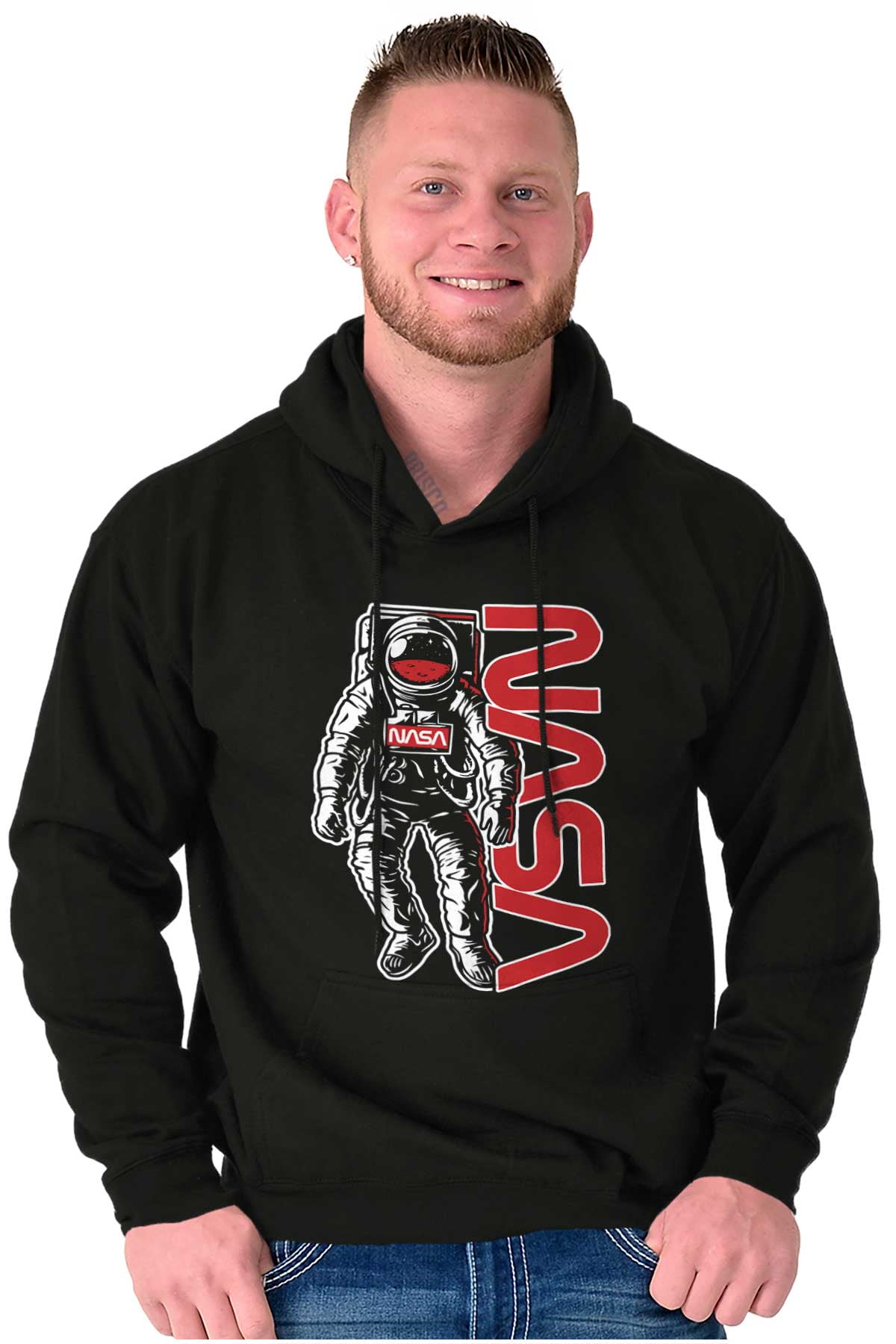 Retro Astronaut NASA Worm Logo Unisex Plus Size Hoodie Brisco Brands 3X ...