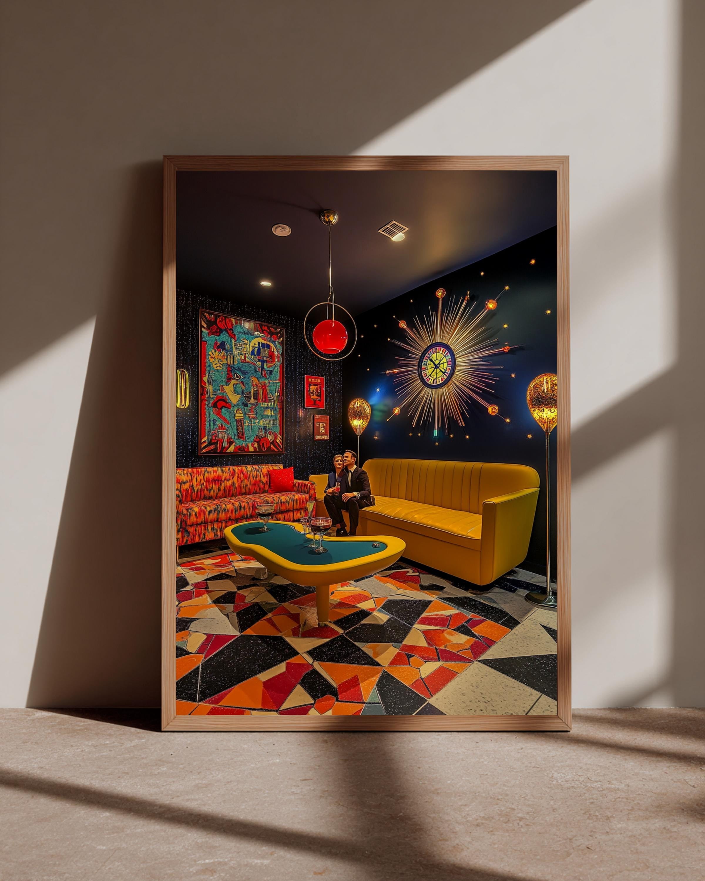 Retro Atomic Age Cocktail Lounge Print Mid Century Modern Wall Art ...