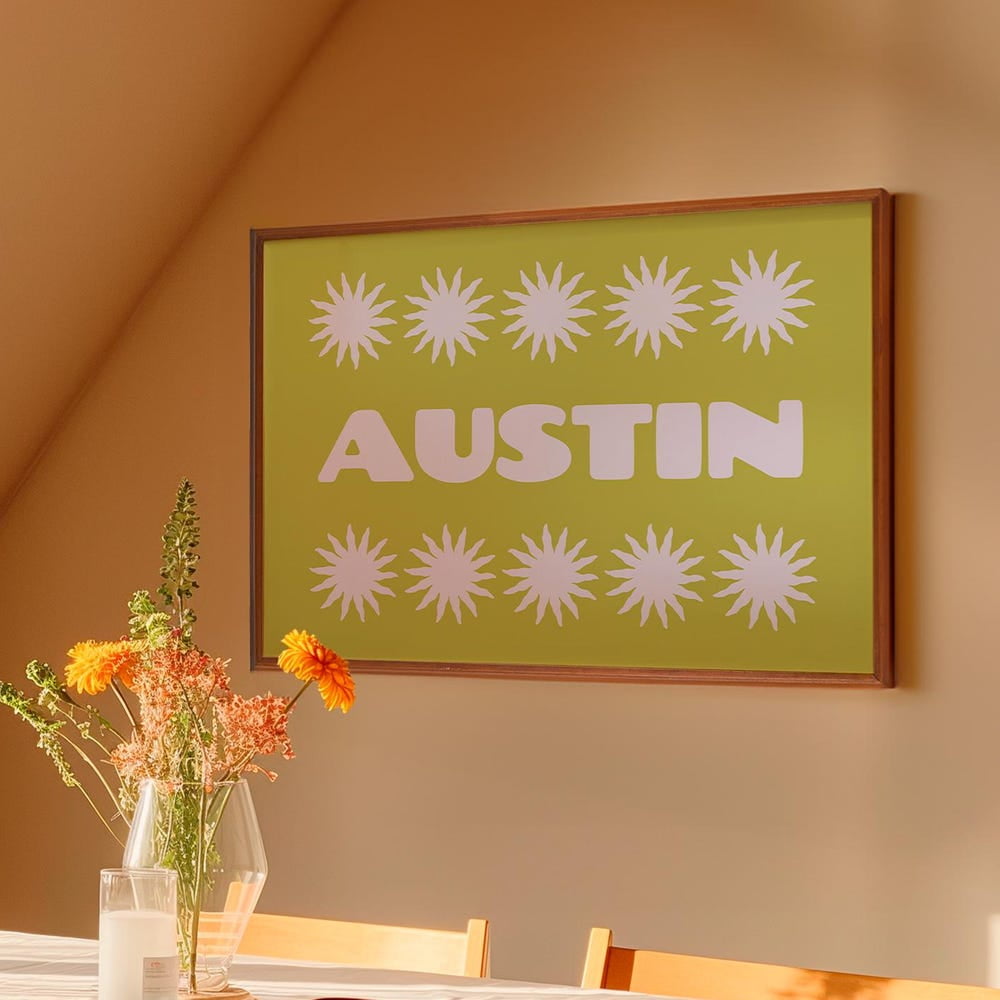 Retro Austin Print: Bold Typography, Texas Wall Art UNFRAMED PAPER ...