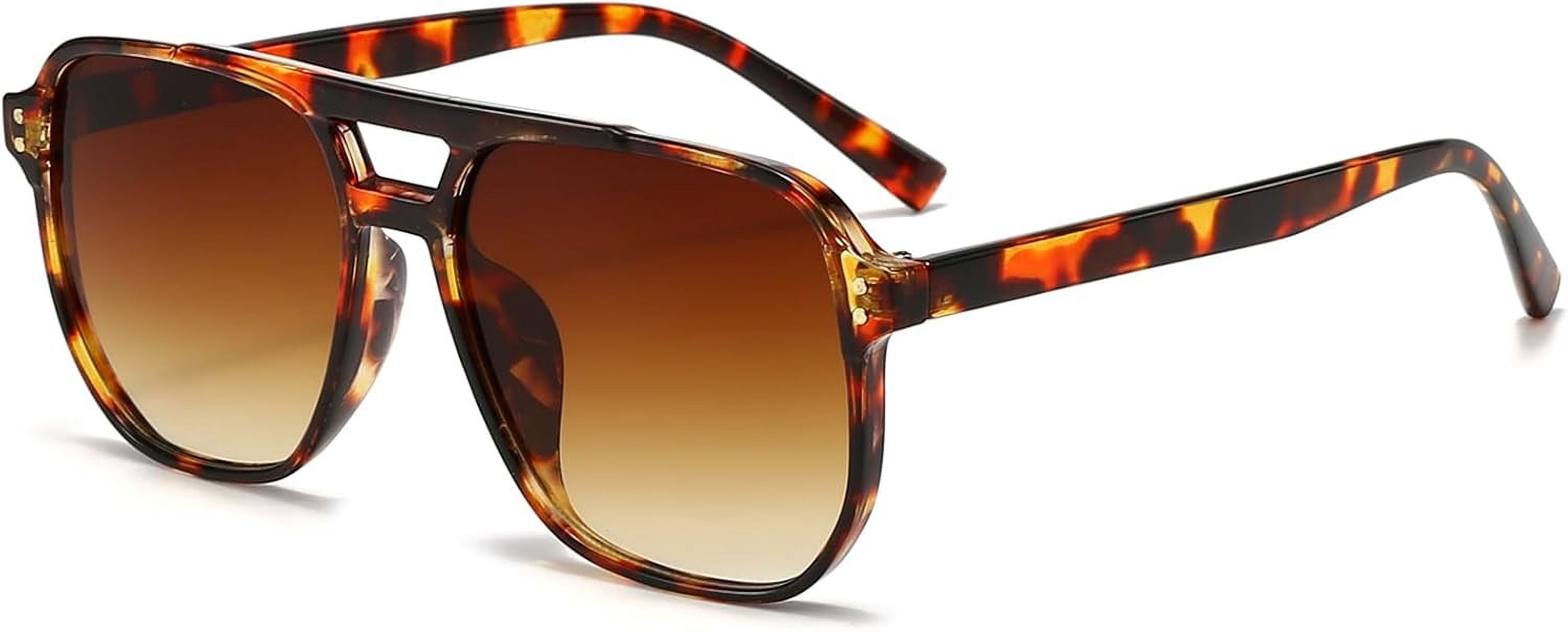 Retro Aviator Sunglasses for Women Men Classic 70s Square Frame Sun ...