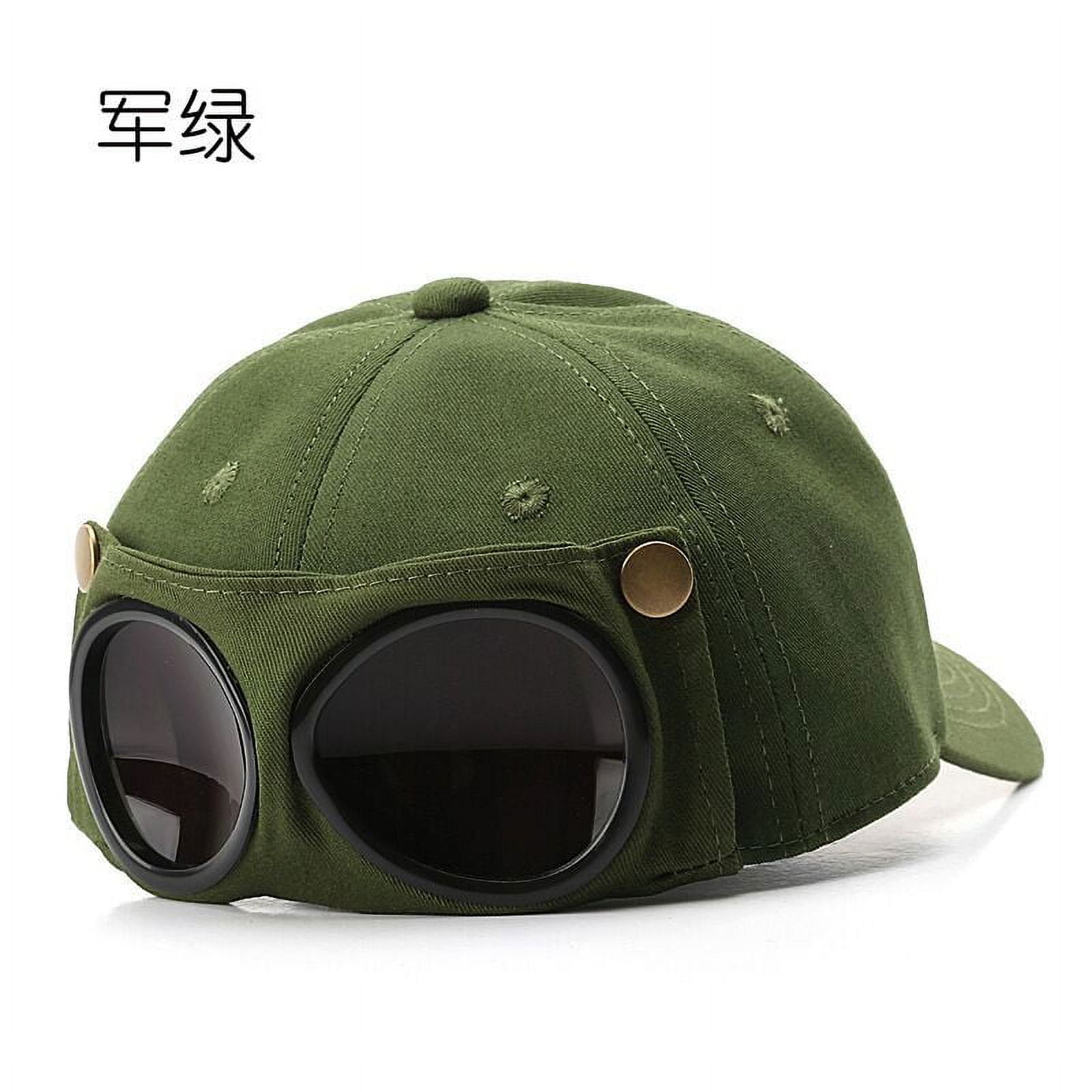 Retro Aviator Hat Glasses Peaked Cap Sunglasses Baseball Cap Hip Hop Mask