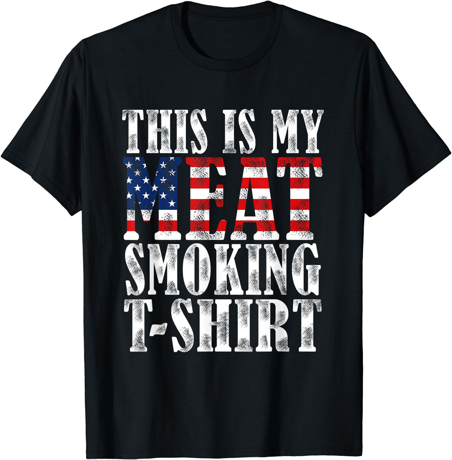 Retro BBQ Smoker Vintage US Flag This Is My Meat Smoking T-Shirt ...