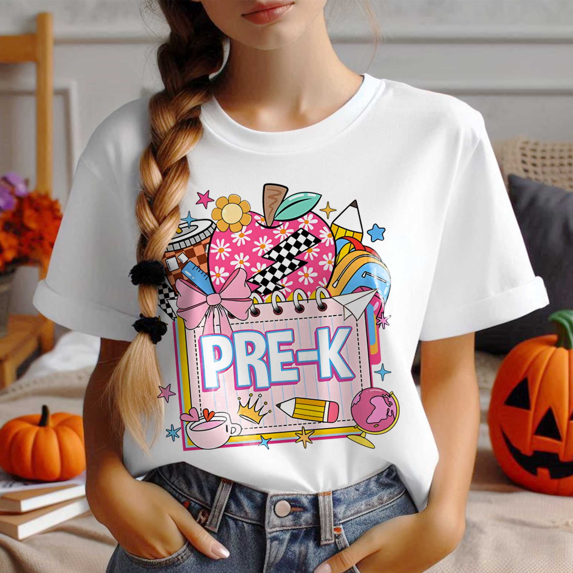 Retro Back to School Bundle Shirt, Pre-k Grade Gift Tee, First Day of ...